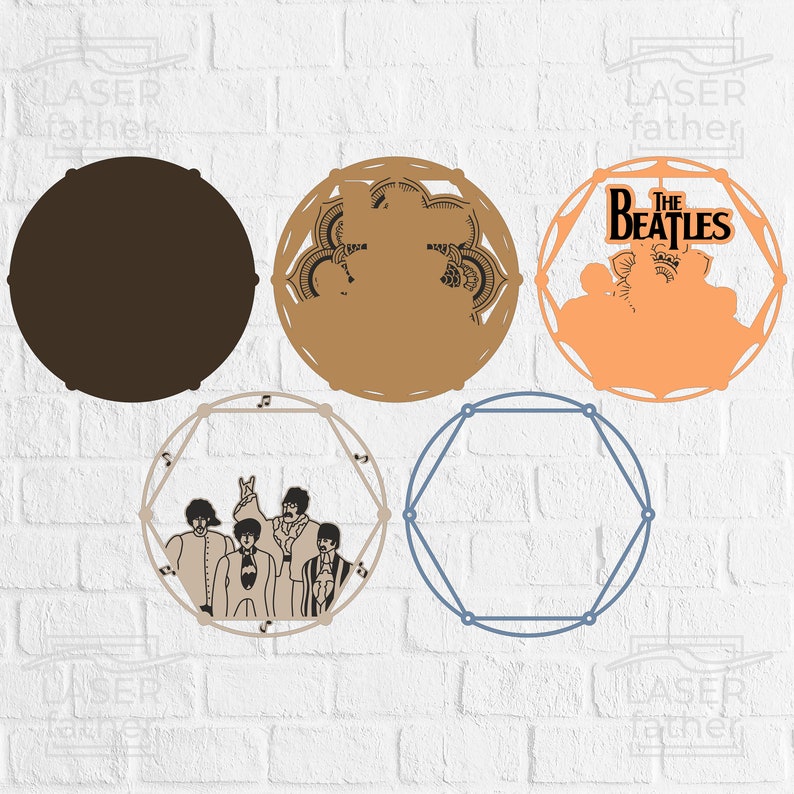 Rock Band SVG, Beatles Laser Cut, Vector Design, Multilayer Mandala ...