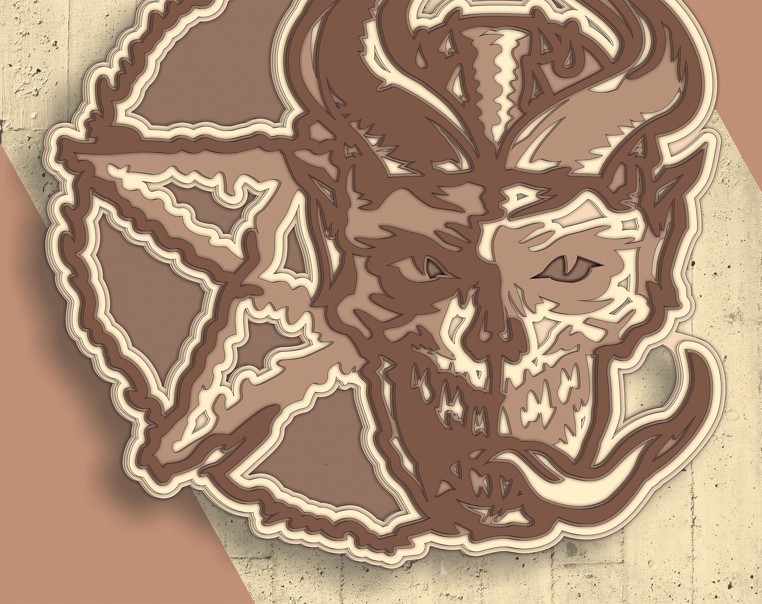 Devil 3D Multilayer SVG File, Instant Digital Download Ai Cdr Eps Png ...