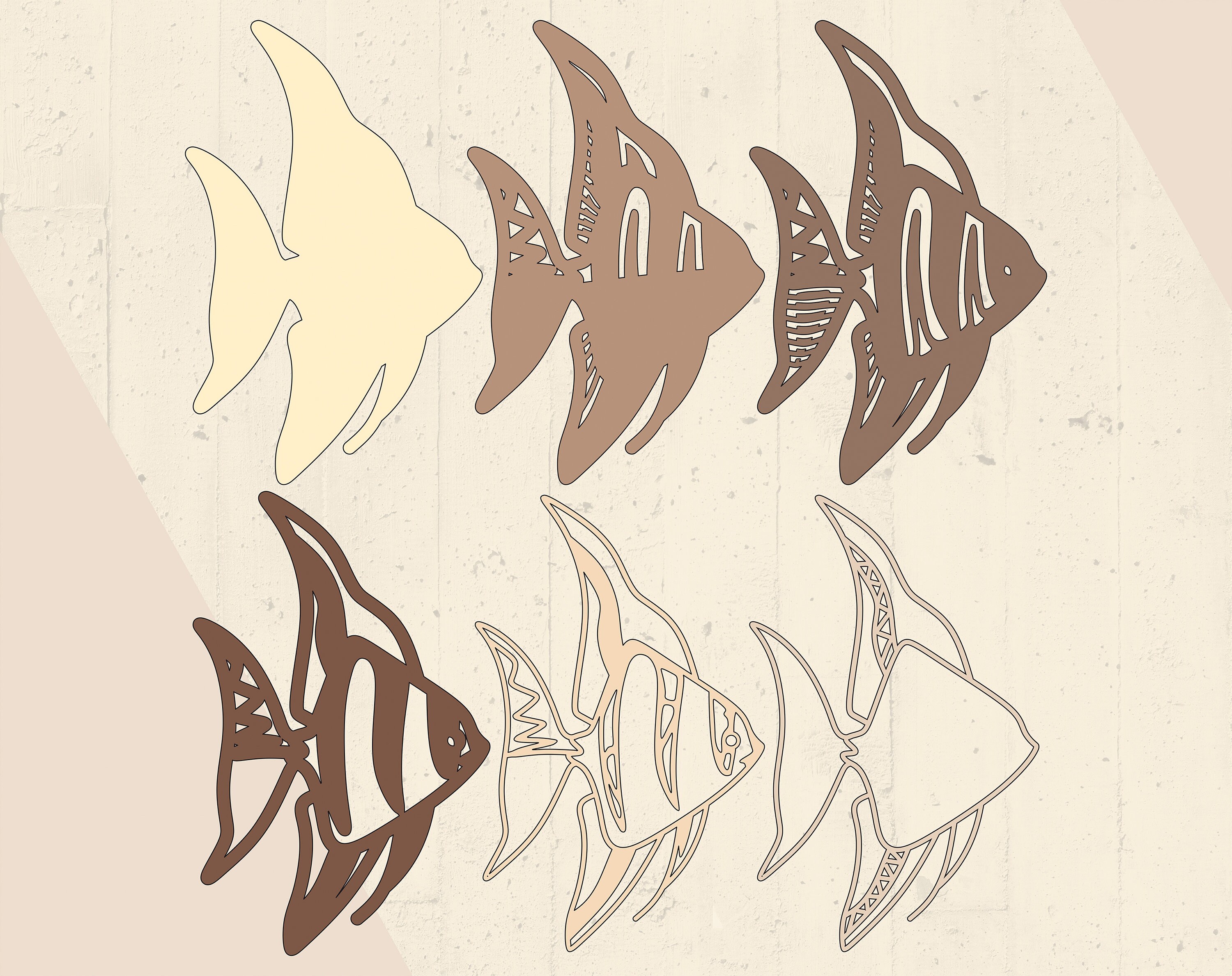 3D Fish Multilayer SVG File, Digital Download Ai Cdr Eps Png Dwg Dxf ...
