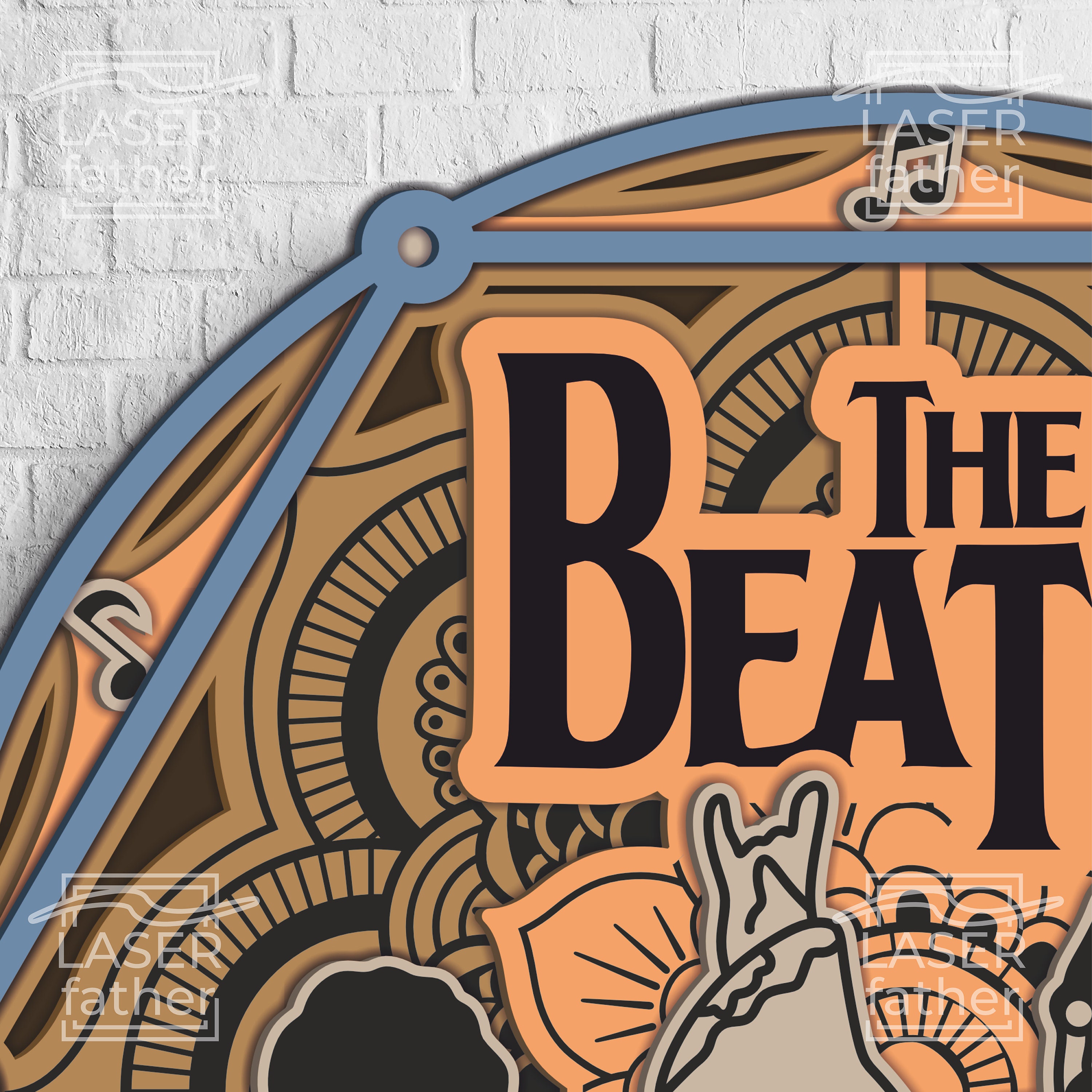 Rock Band SVG, Beatles Laser Cut, Vector Design, Multilayer Mandala ...