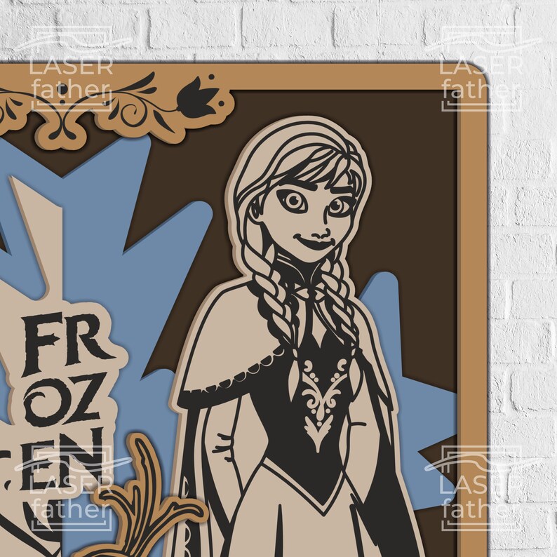 Elsa and Anna SVG, Cartoon Design, Layered Craft, Laser Cutting Files ...