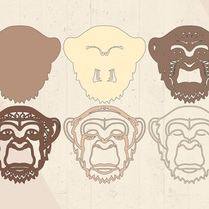 3D Monkey Multilayer SVG, Laser Cut, Digital Download Svg Png Ai Dxf ...