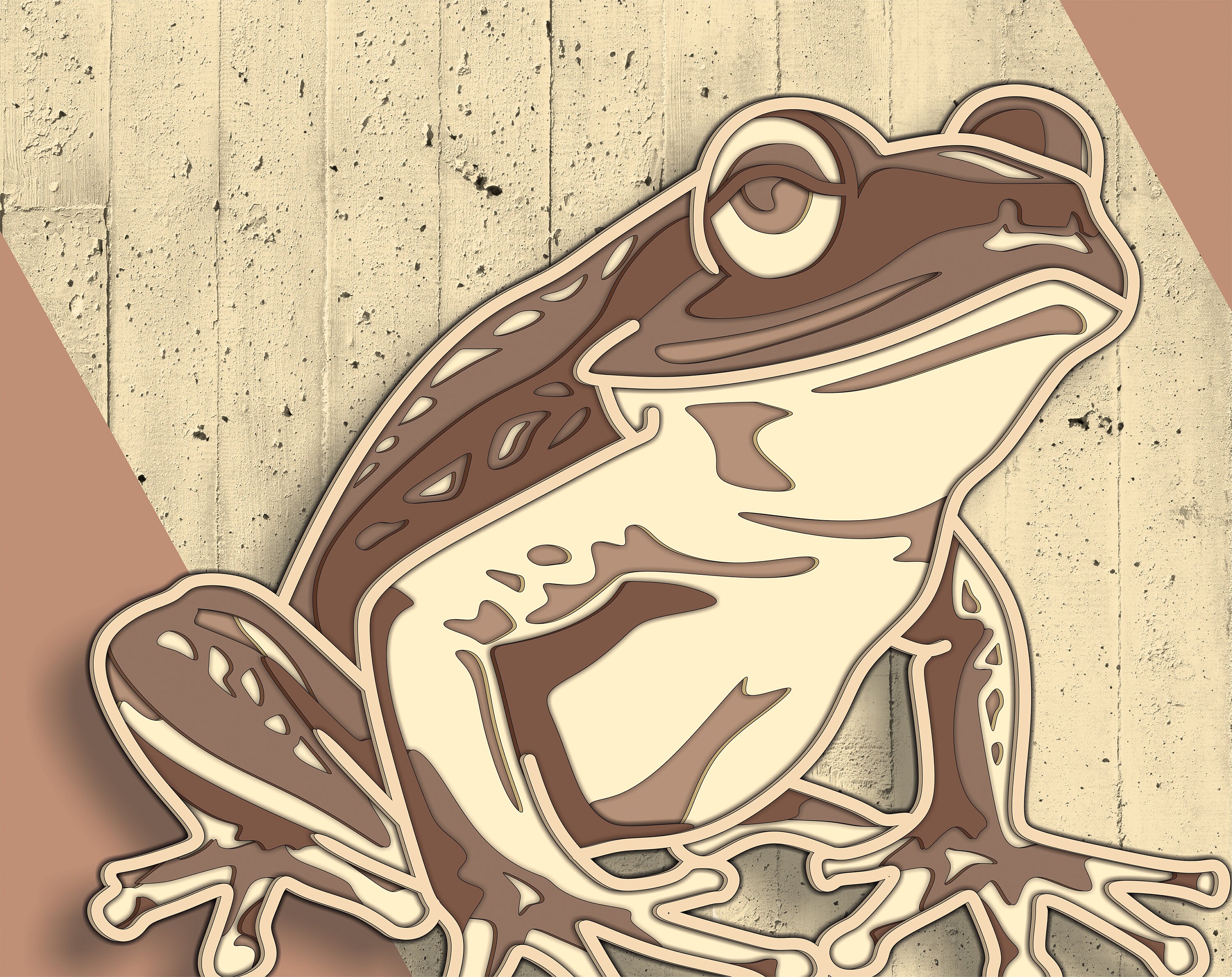 Frog 3D Layered SVG, Laser Cutting, Digital Download Ai Cdr Eps Png Dwg ...