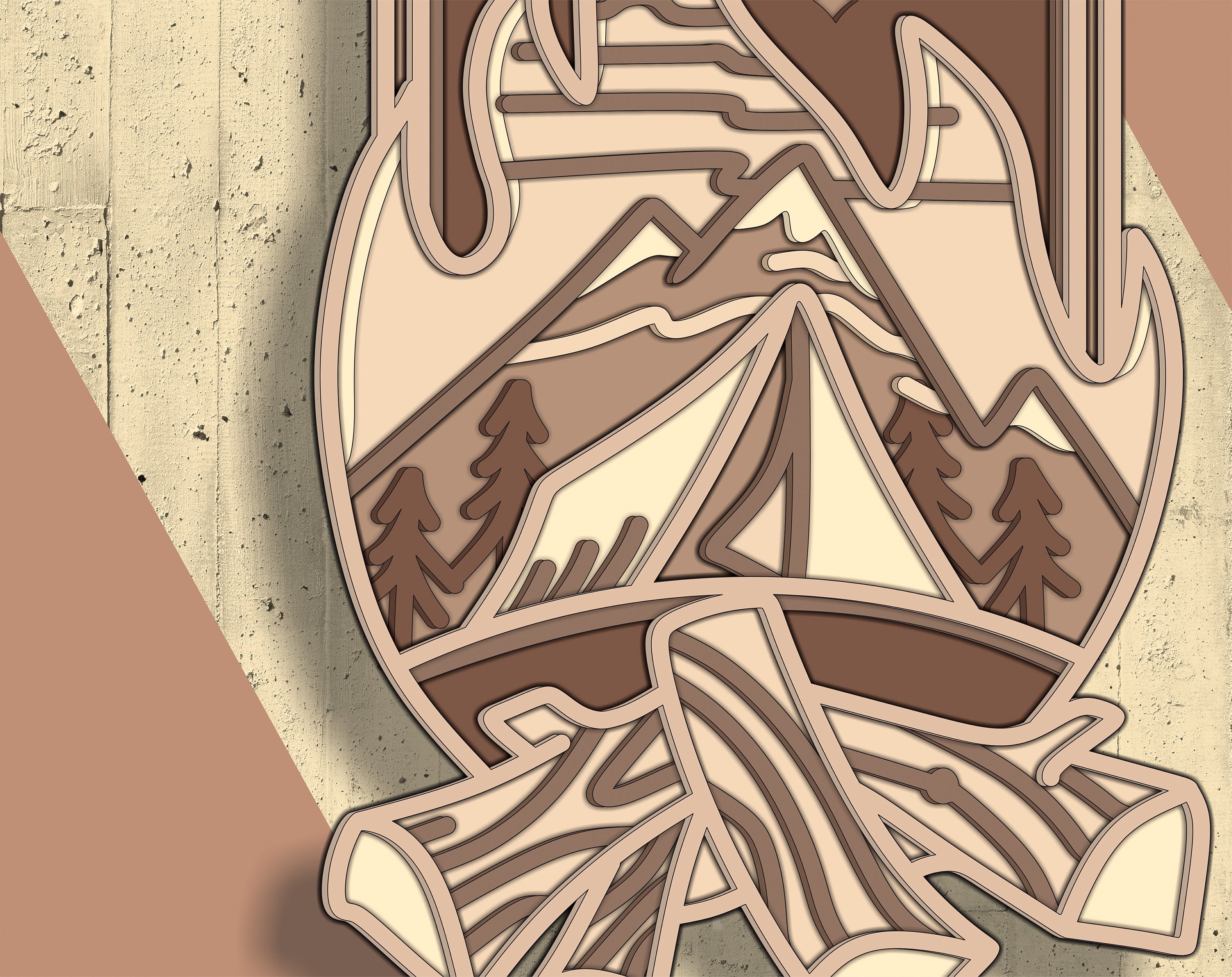 3D Campfire Layered SVG File, Digital Download Svg Png Ai Dxf Eps Dwg ...