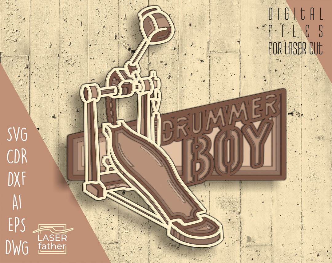 Drummer Multilayer 3D SVG, Wooden Laser Cut, Drum Art, Cricut Projects ...