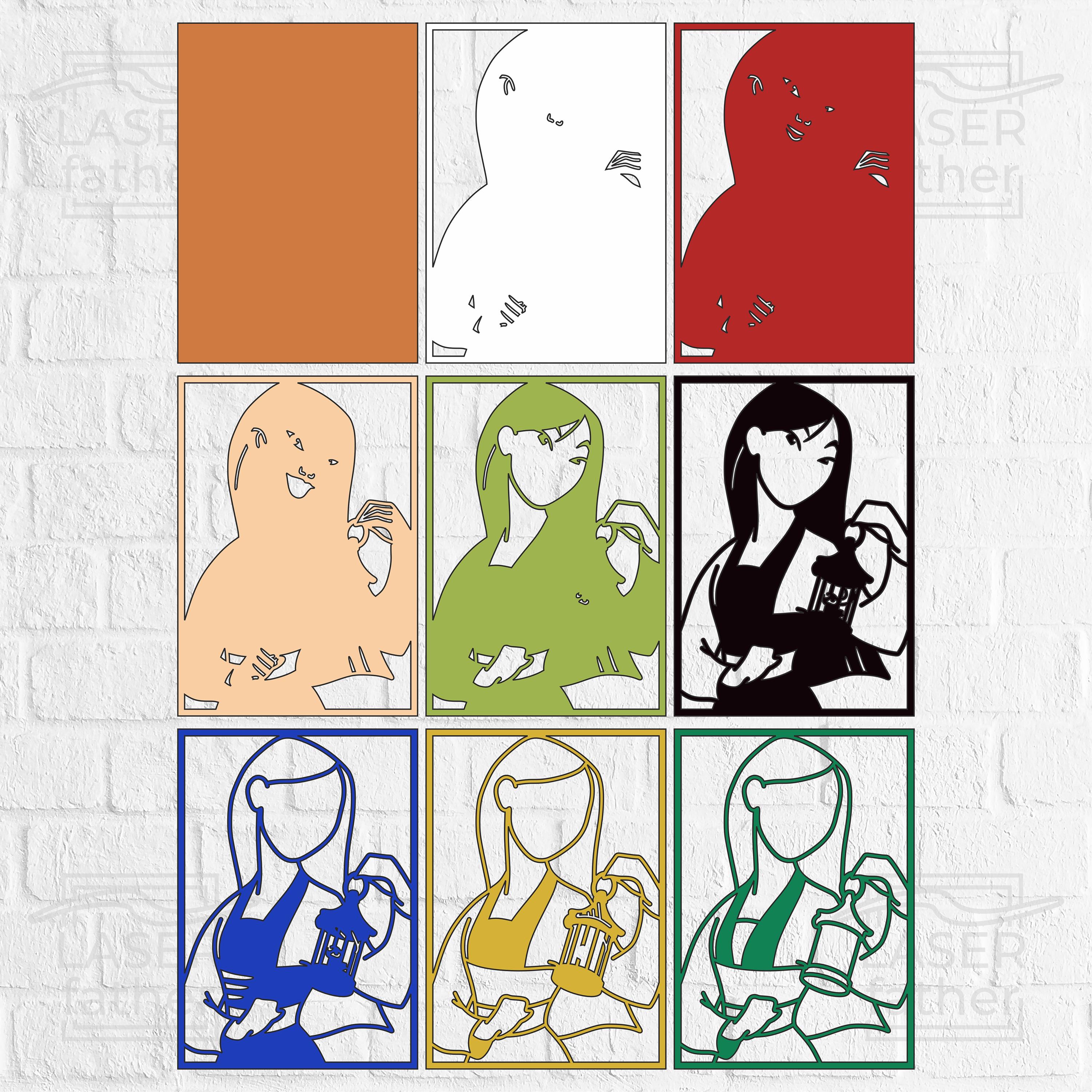 Mulan SVG, 3D Multilayer Laser Cut, Cricut Crafts, Xtool, Paper Cutting ...