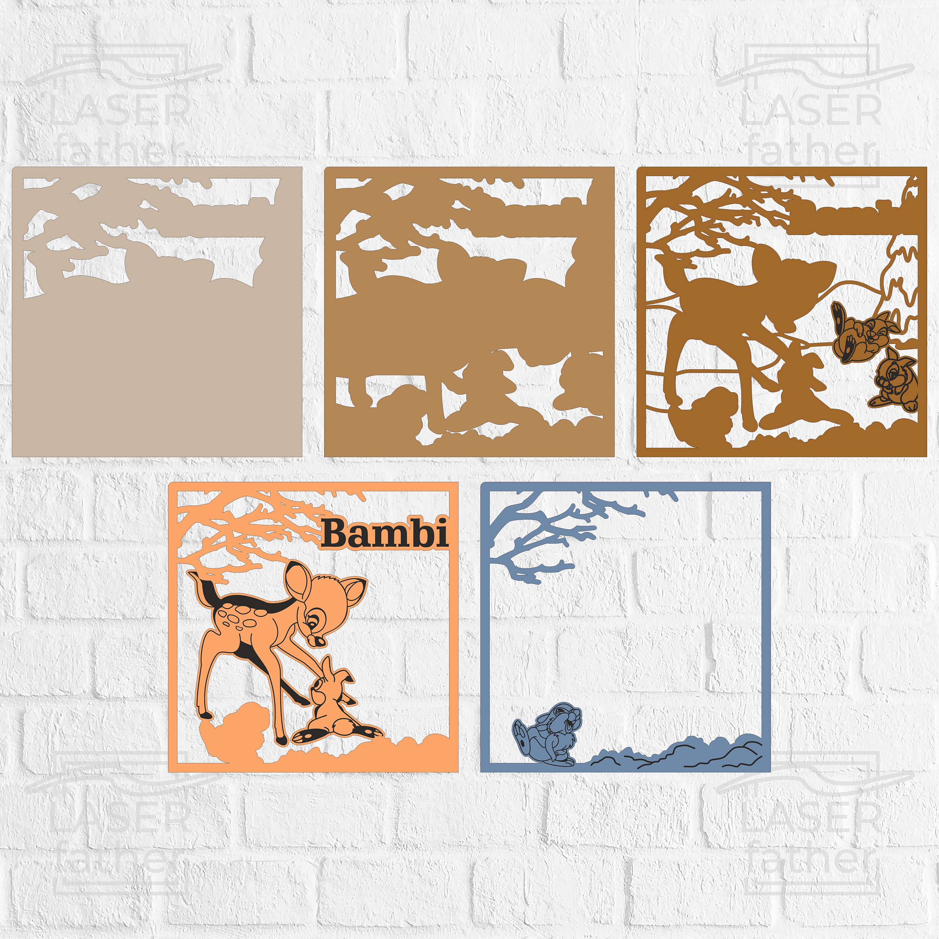 Bambi SVG, Bambi and Thumper, Laser Cut Digital Files, Cricut Projects ...