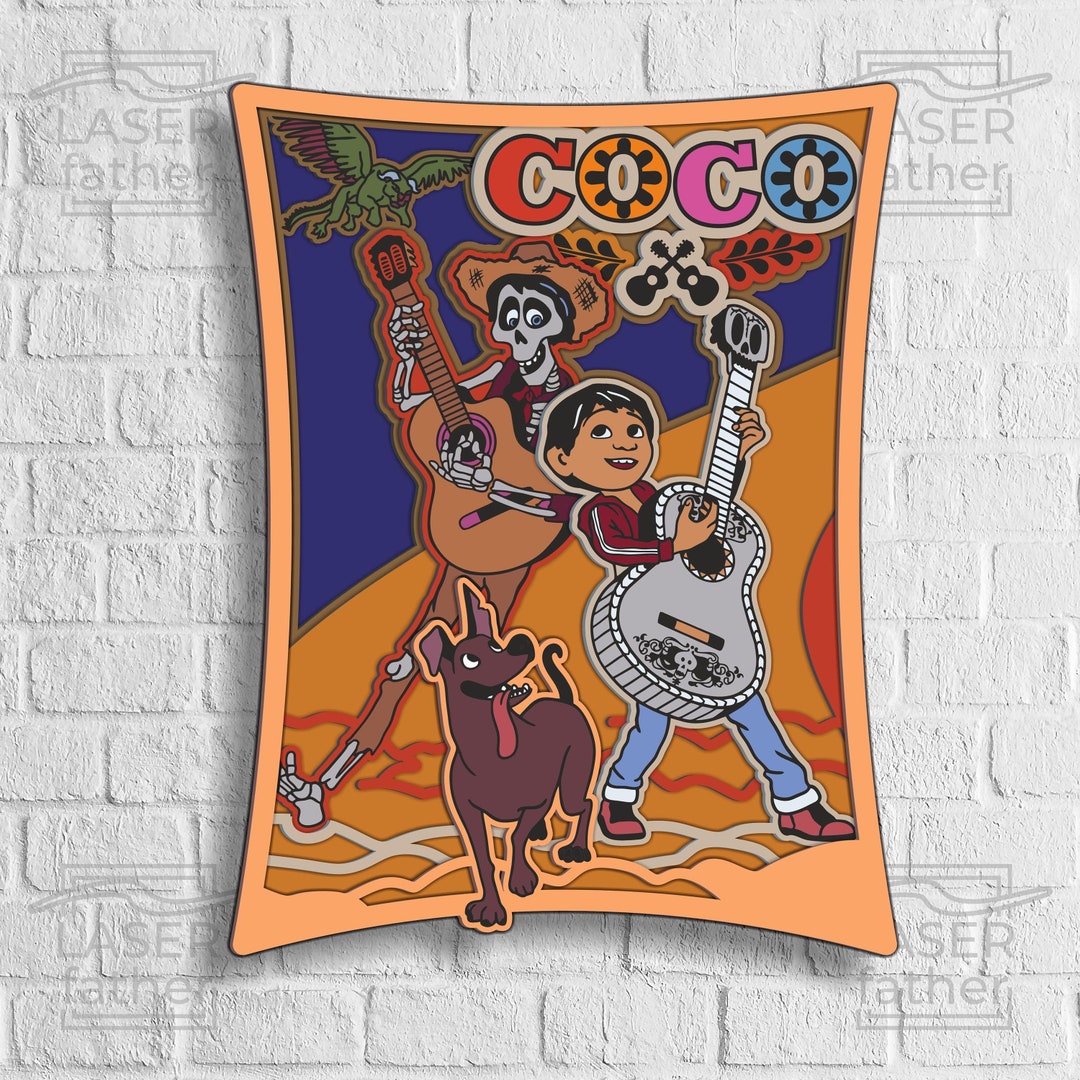 Coco SVG, Layered Wood Cut Outs, Dia De Los Muertos Art, Disney Laser ...