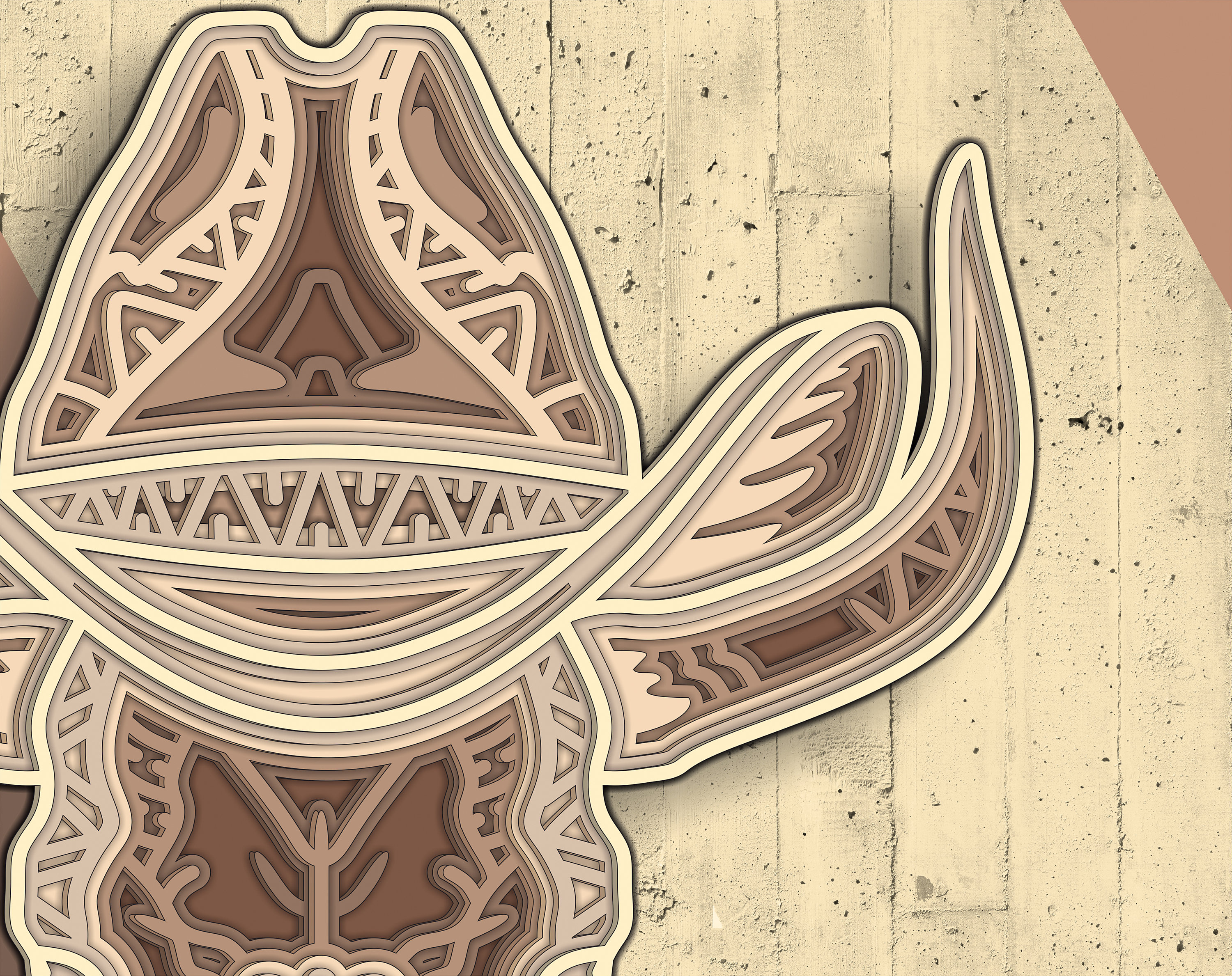 Bull Skull Layered SVG 3D Design Bull Skull Digital Download - Etsy