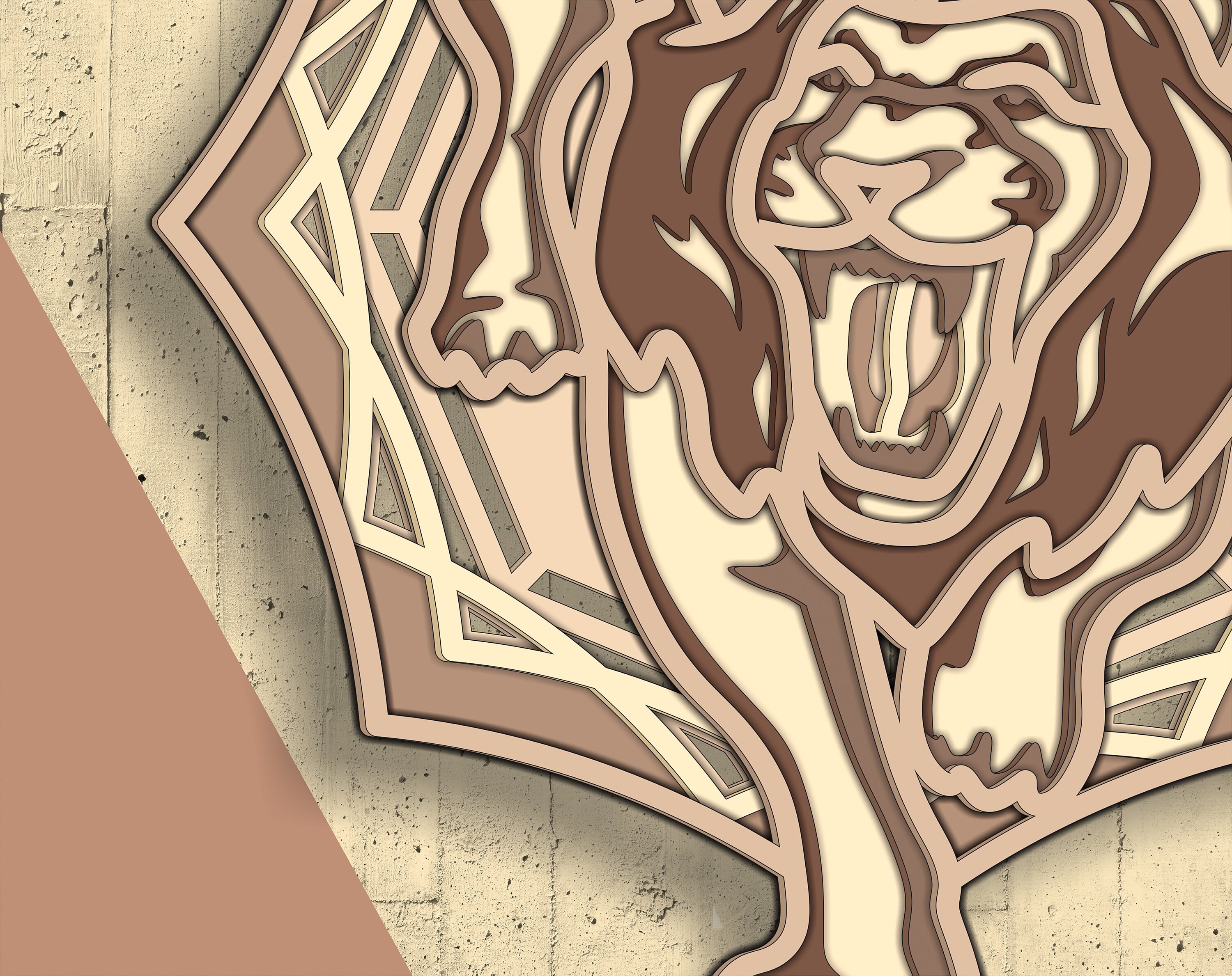 3D Layered SVG Lion, Wooden Laser Cut, Digital Download Ai Cdr Eps Png ...