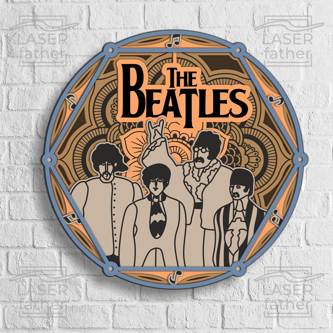Rock Band SVG, Beatles Laser Cut, Vector Design, Multilayer Mandala ...