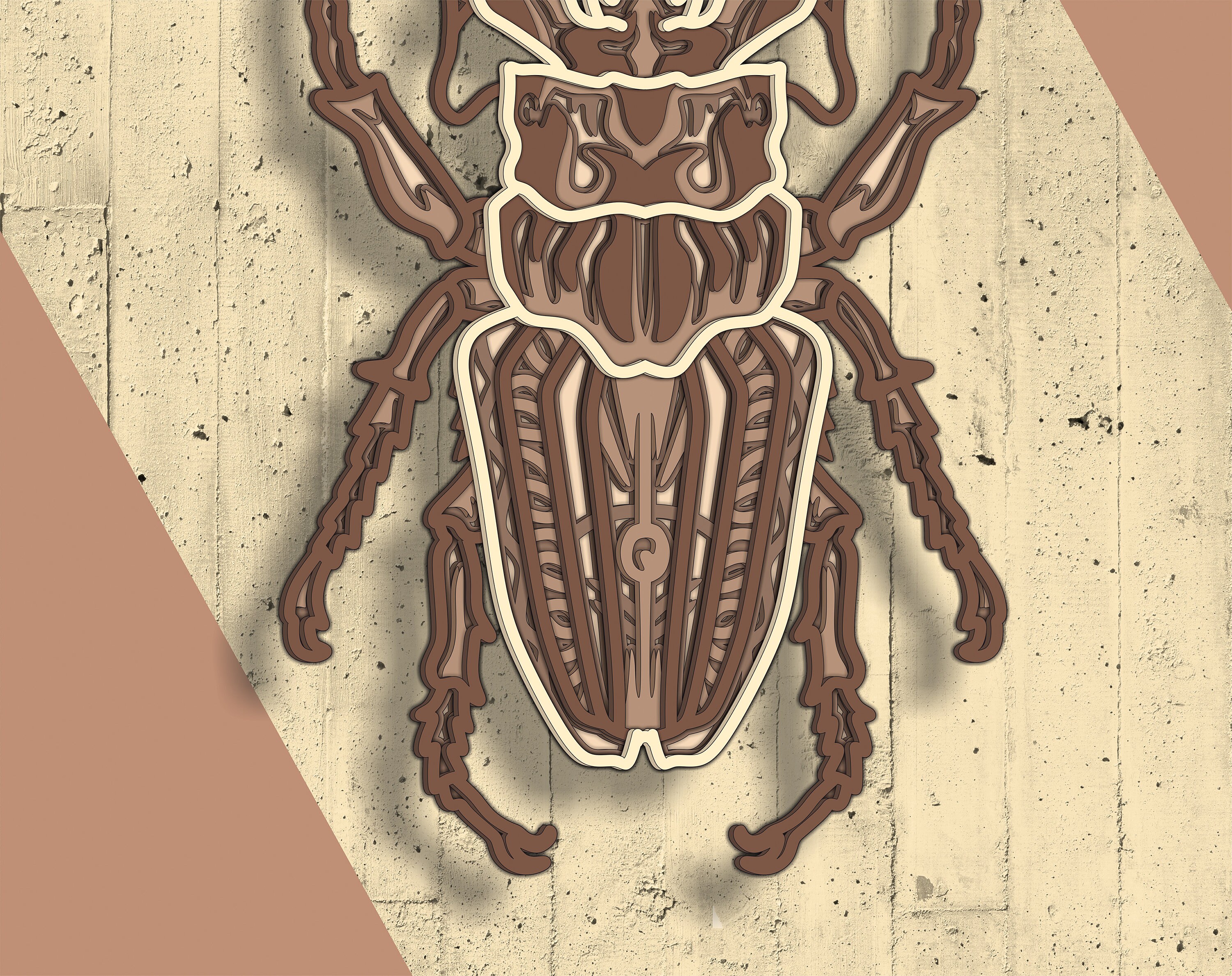 3D Multilayer Scarab Beetle SVG File, Laser Cutting, Digital Download ...