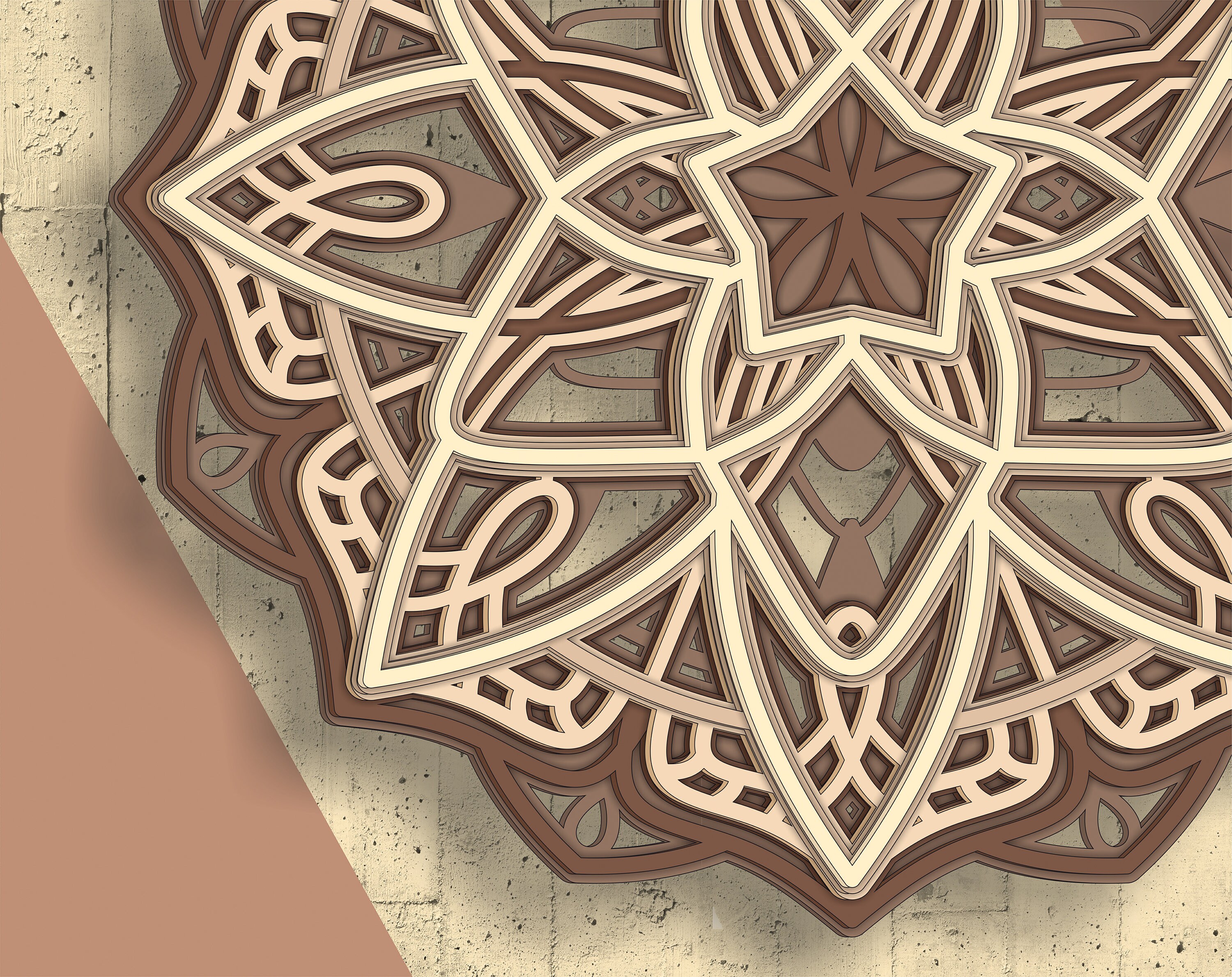 3D Layered Mandala SVG File for Wooden Laser Cut Digital - Etsy