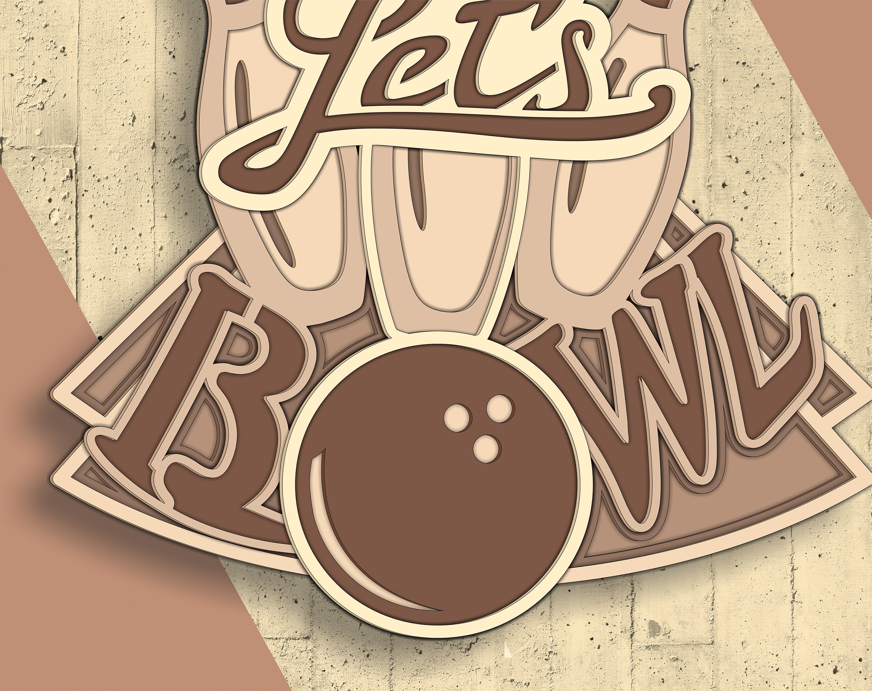 Lets Bowl 3D Layered SVG, Laser Cutting, Cricut Crafts, Bowling Decor ...