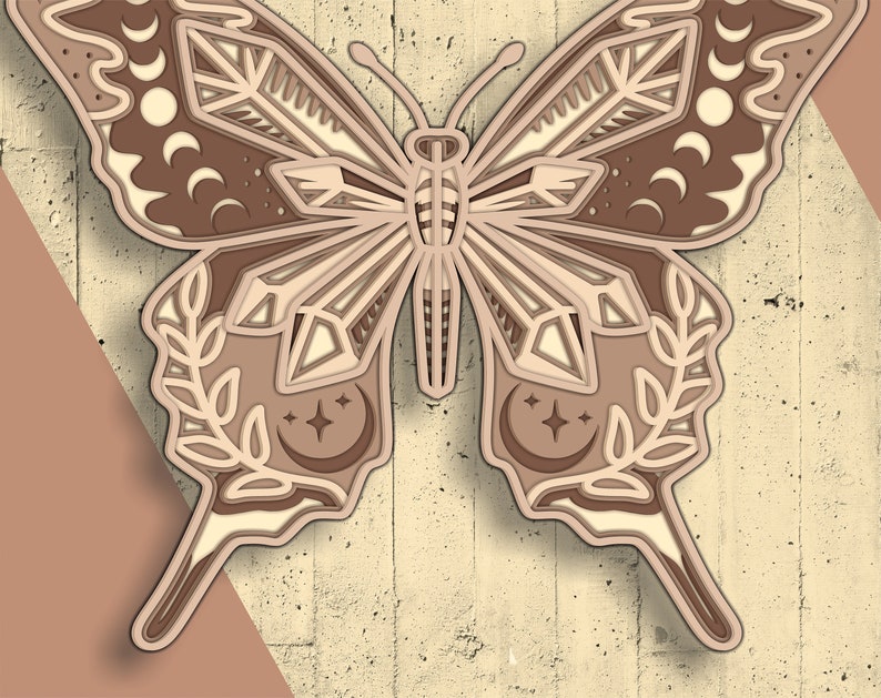 Butterfly 3D Layered SVG File, Laser Cutting, Digital Download Svg Ai ...