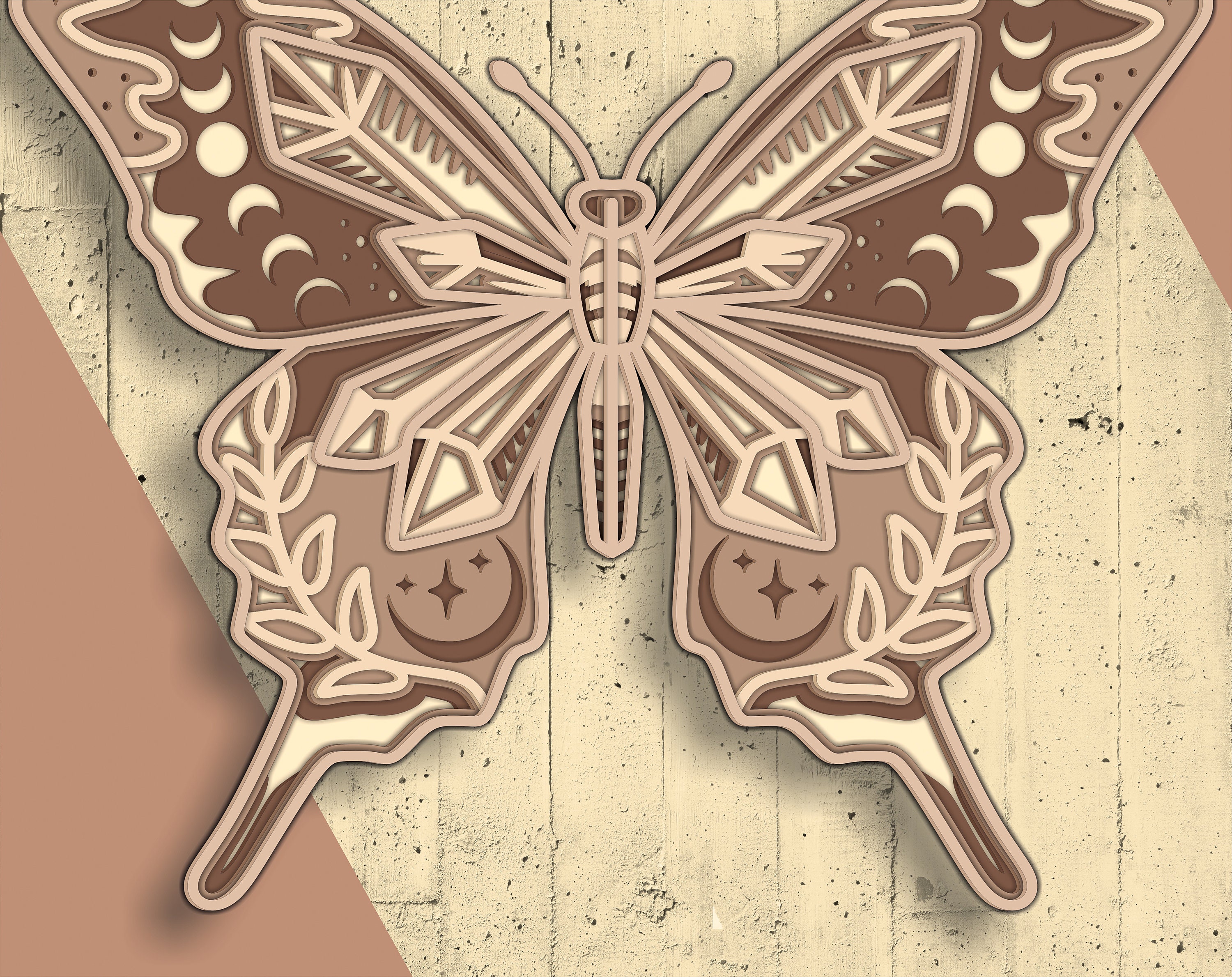 Butterfly 3D Layered SVG File, Laser Cutting, Digital Download Svg Ai ...