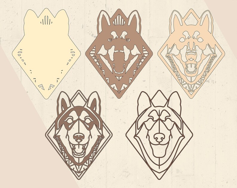 3D Husky Layered SVG File, Wood Laser Cutting, Digital Download Ai Cdr ...