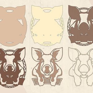 3D Pig Multilayer SVG File, Digital Download Ai Cdr Eps Png Dwg Dxf ...