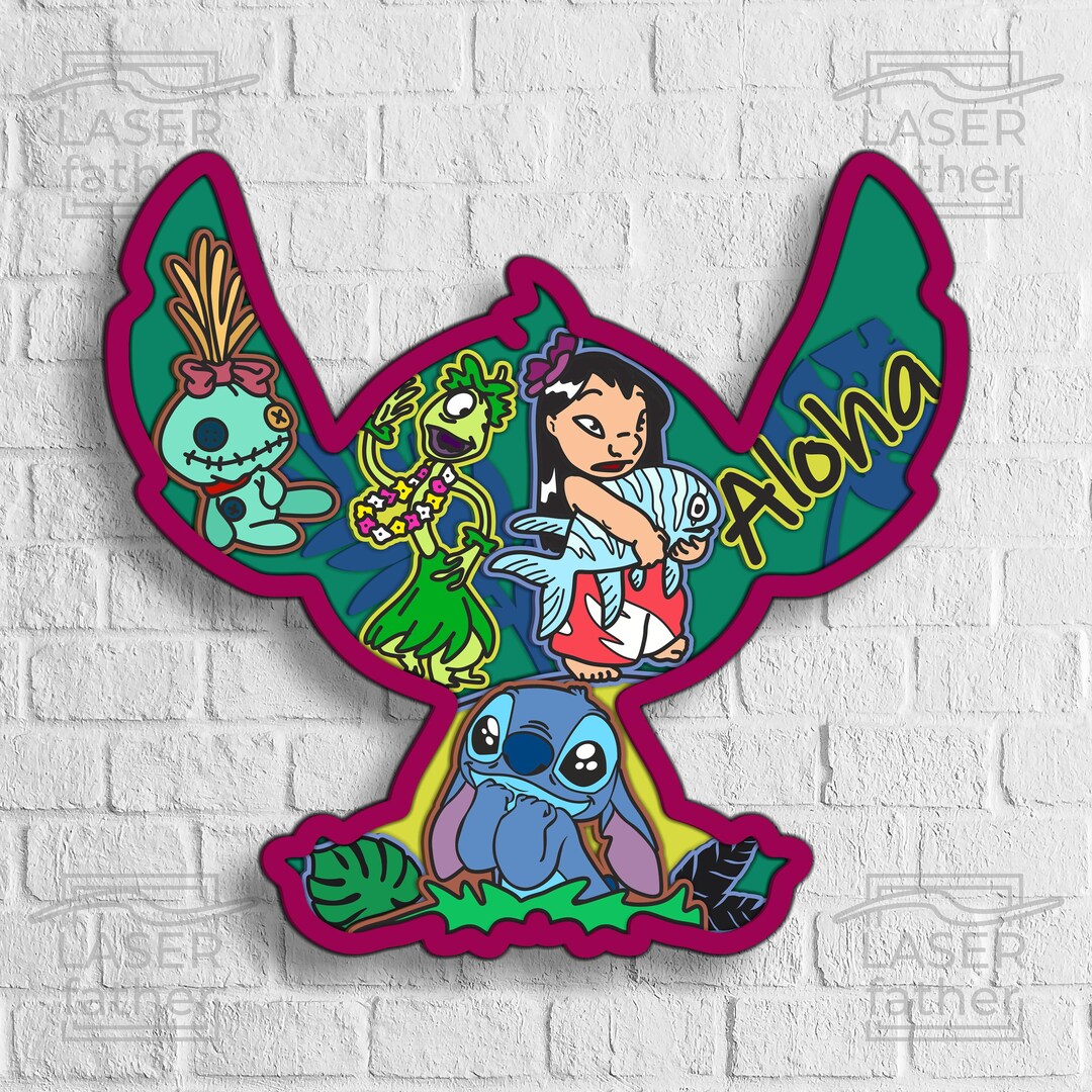 Blue Alien Design, Aloha SVG, 6 Layers, Laser Cutting Templates ...