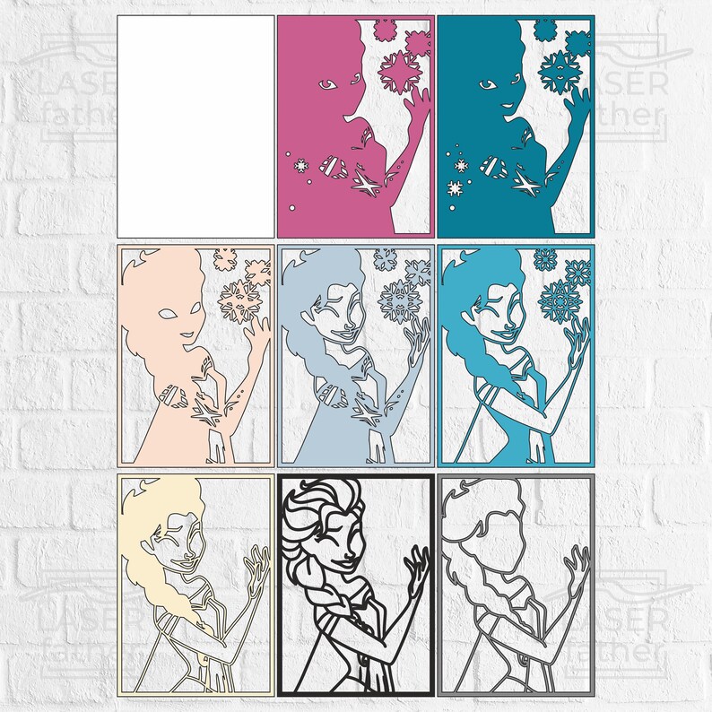 Elsa Laser Cut, Disneyland Princess SVG, Layered Paper Cut, Instant ...