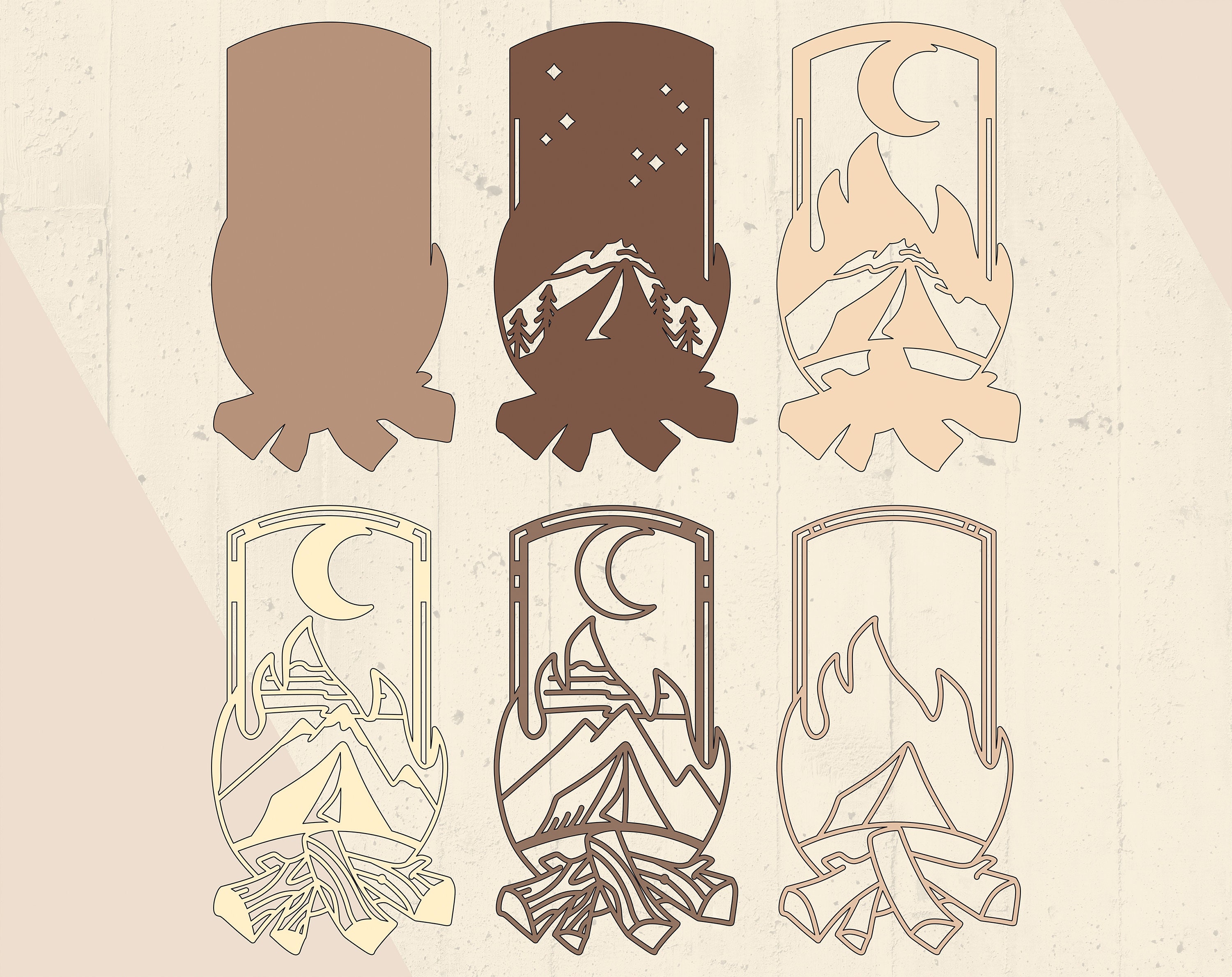 3D Campfire Layered SVG File, Digital Download Svg Png Ai Dxf Eps Dwg ...