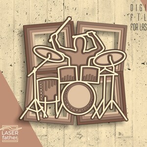3D Multilayer SVG Drummer, Instant Digital Download Svg Ai Cdr Eps Png ...