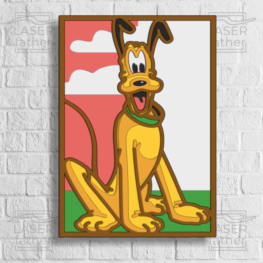 Pluto SVG, Mickey and Friends SVG, Disneyland Layered, 3D Laser Cutouts ...