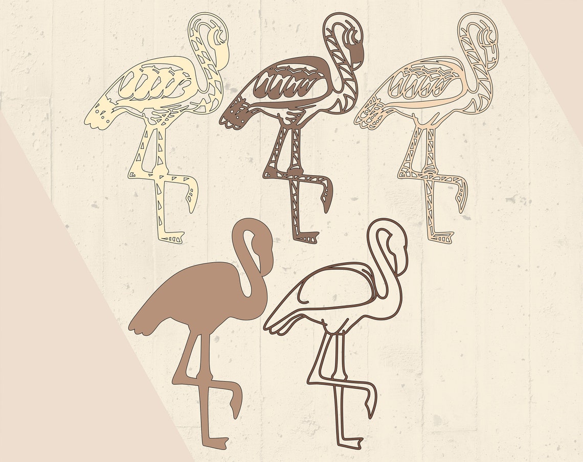 Flamingo 3D Multilayer SVG, Laser Cut File, Digital Download Ai Cdr Eps ...