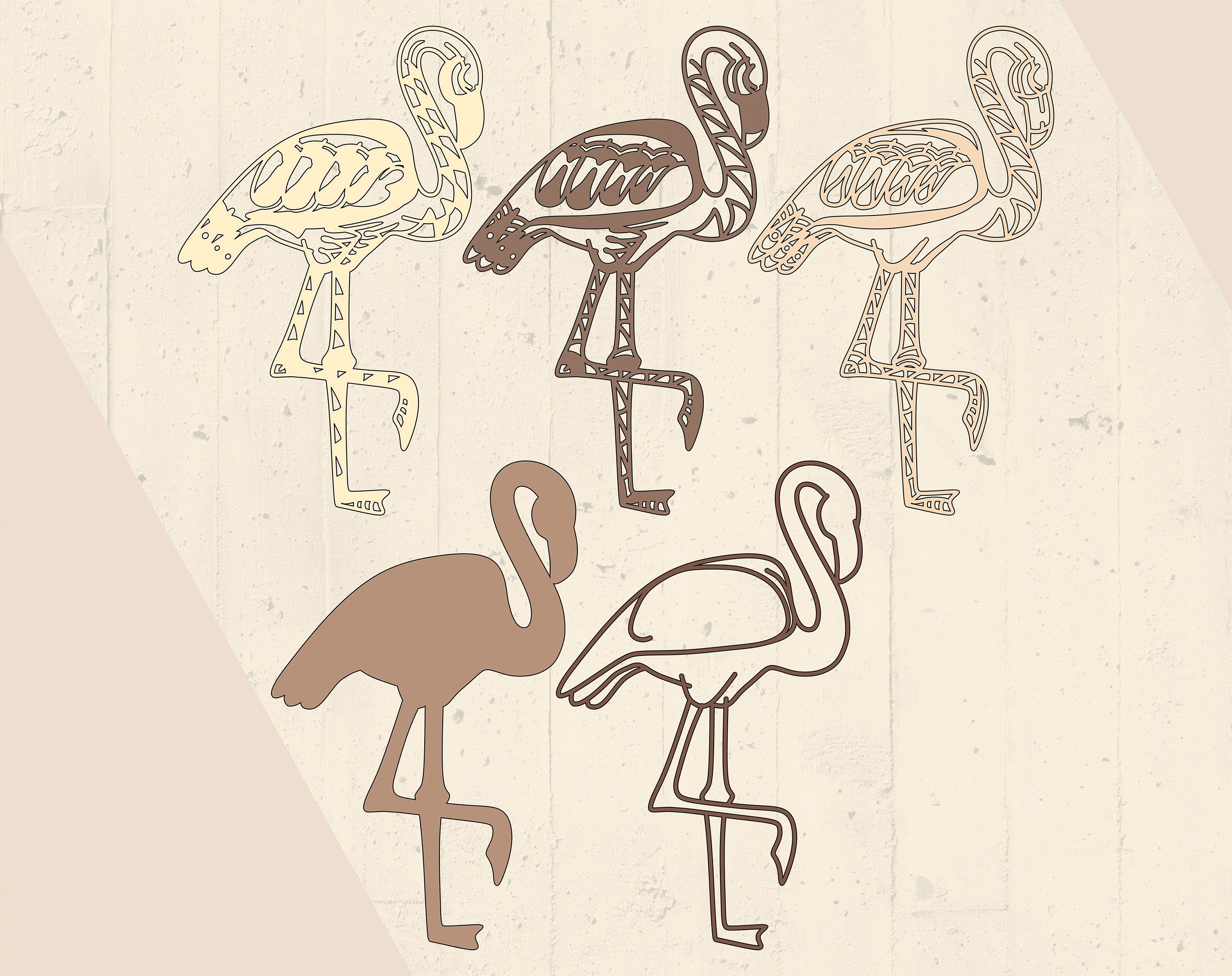 Flamingo 3D Multilayer SVG, Laser Cut File, Digital Download Ai Cdr Eps ...