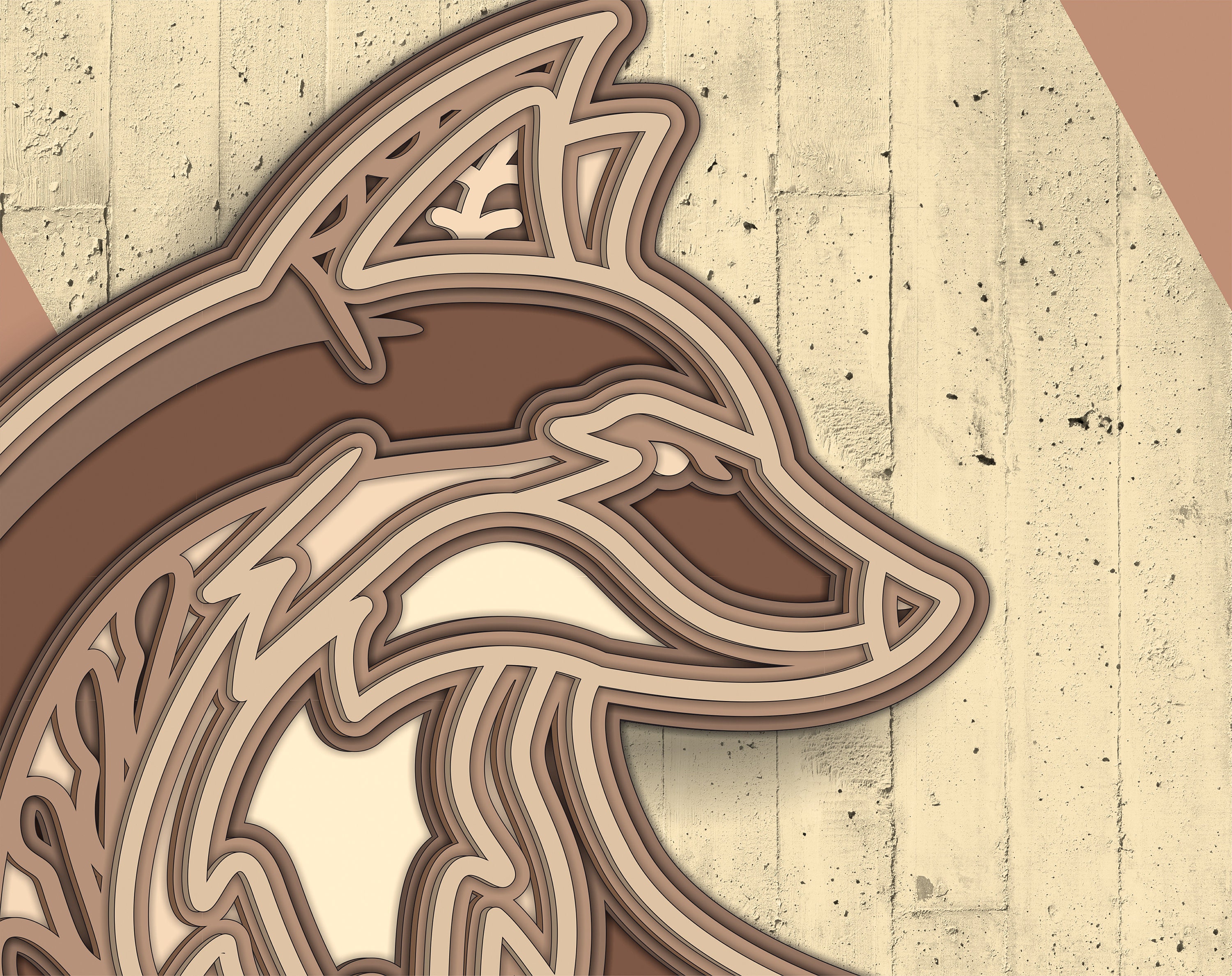 Fox Multilayered SVG 3D Design Fox Laser Cut Files Ai Cdr Eps Png Dwg ...
