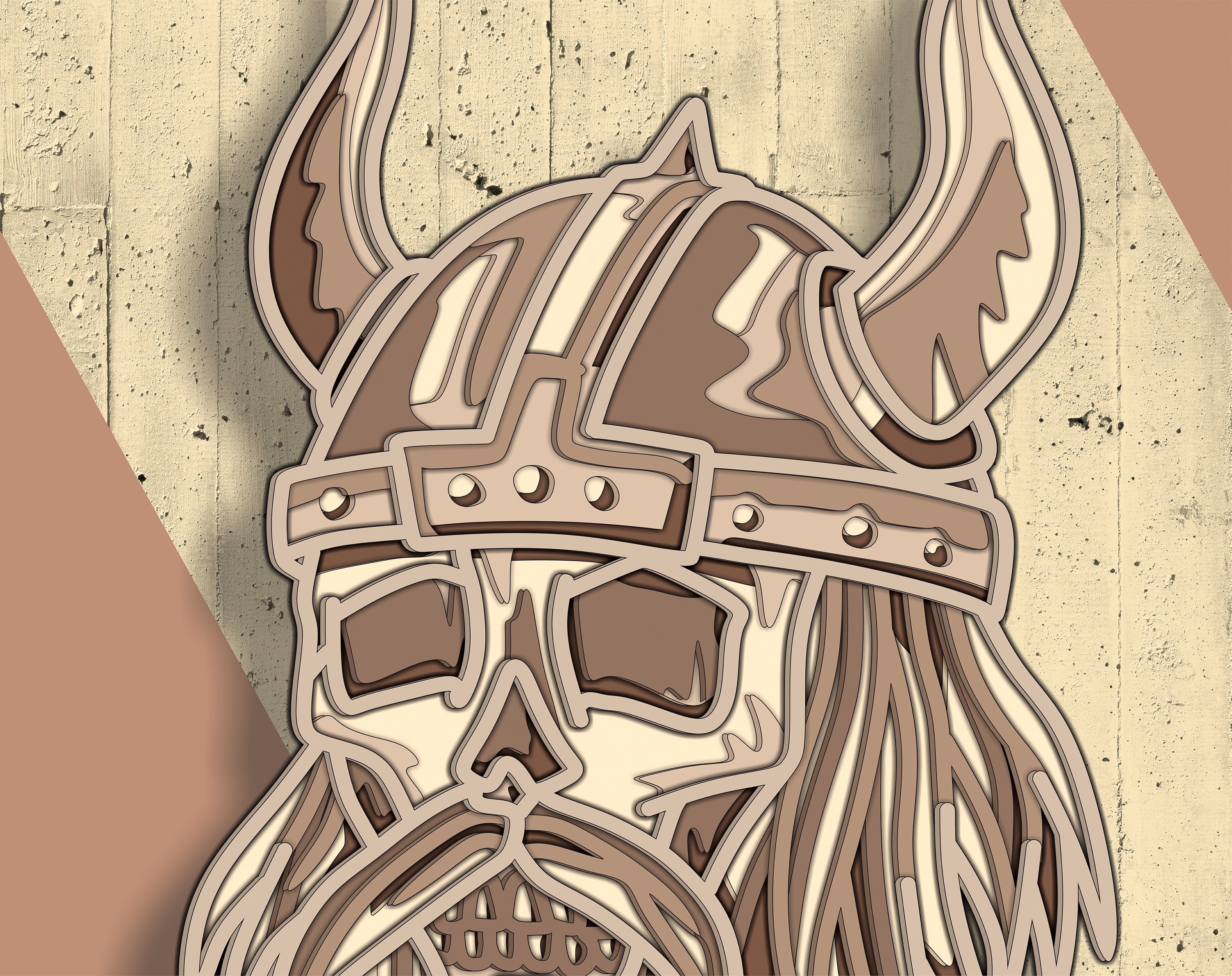 Viking Layered SVG 3D Design Viking Mandala Files Ai Cdr Eps Png Dwg ...