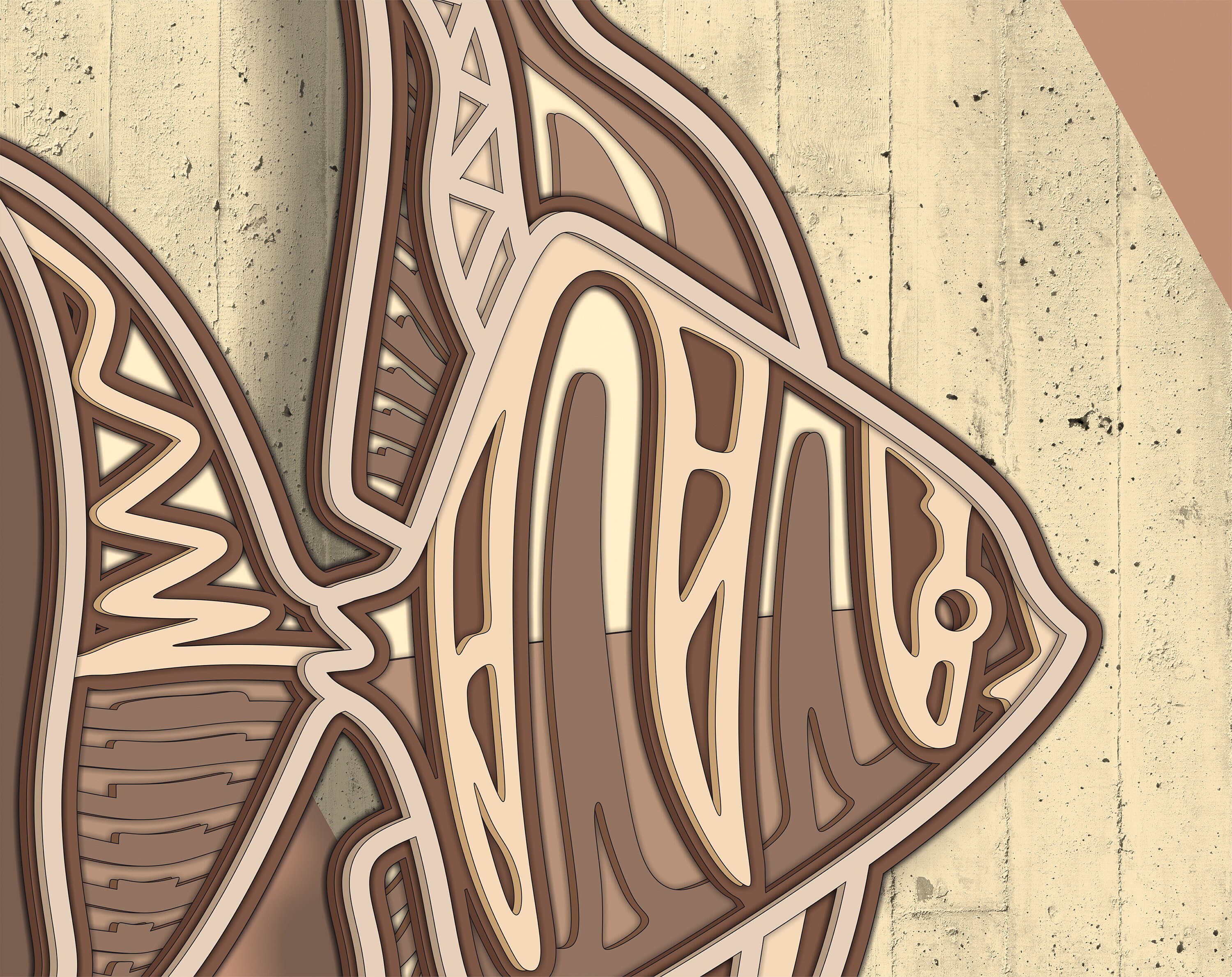 3D Fish Multilayer SVG File, Digital Download Ai Cdr Eps Png Dwg Dxf ...