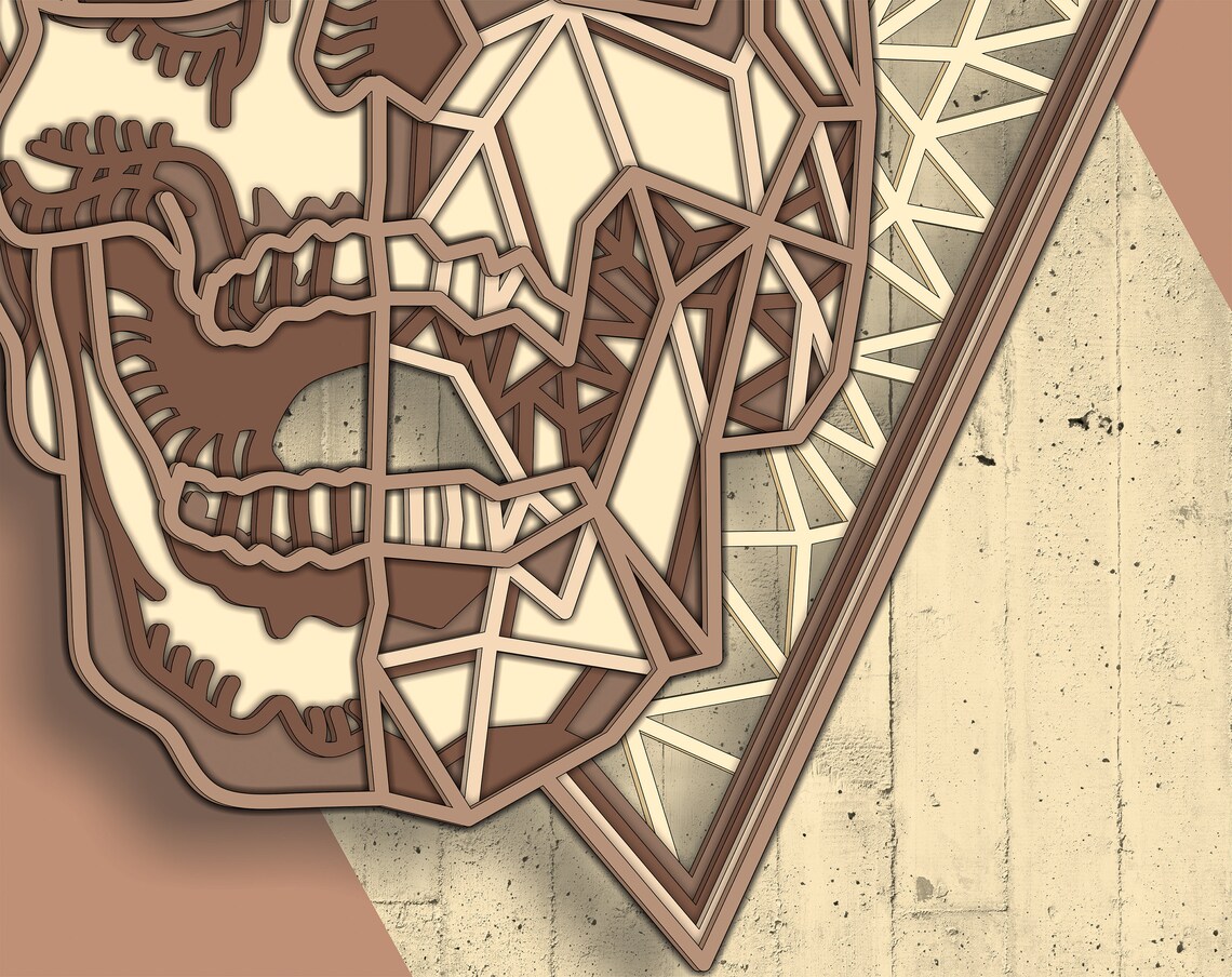 Skull 3D Layered SVG File, Wood Laser Cutting, Digital Download Svg Ai ...