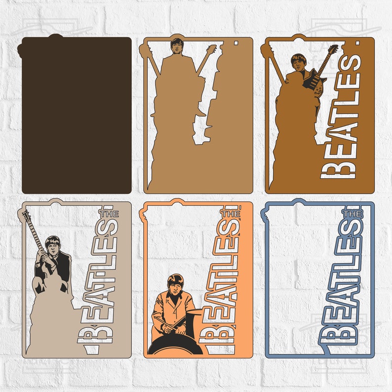 Beatles Shadow Box, Music Band SVG, Layered Design, Glowforge Template ...