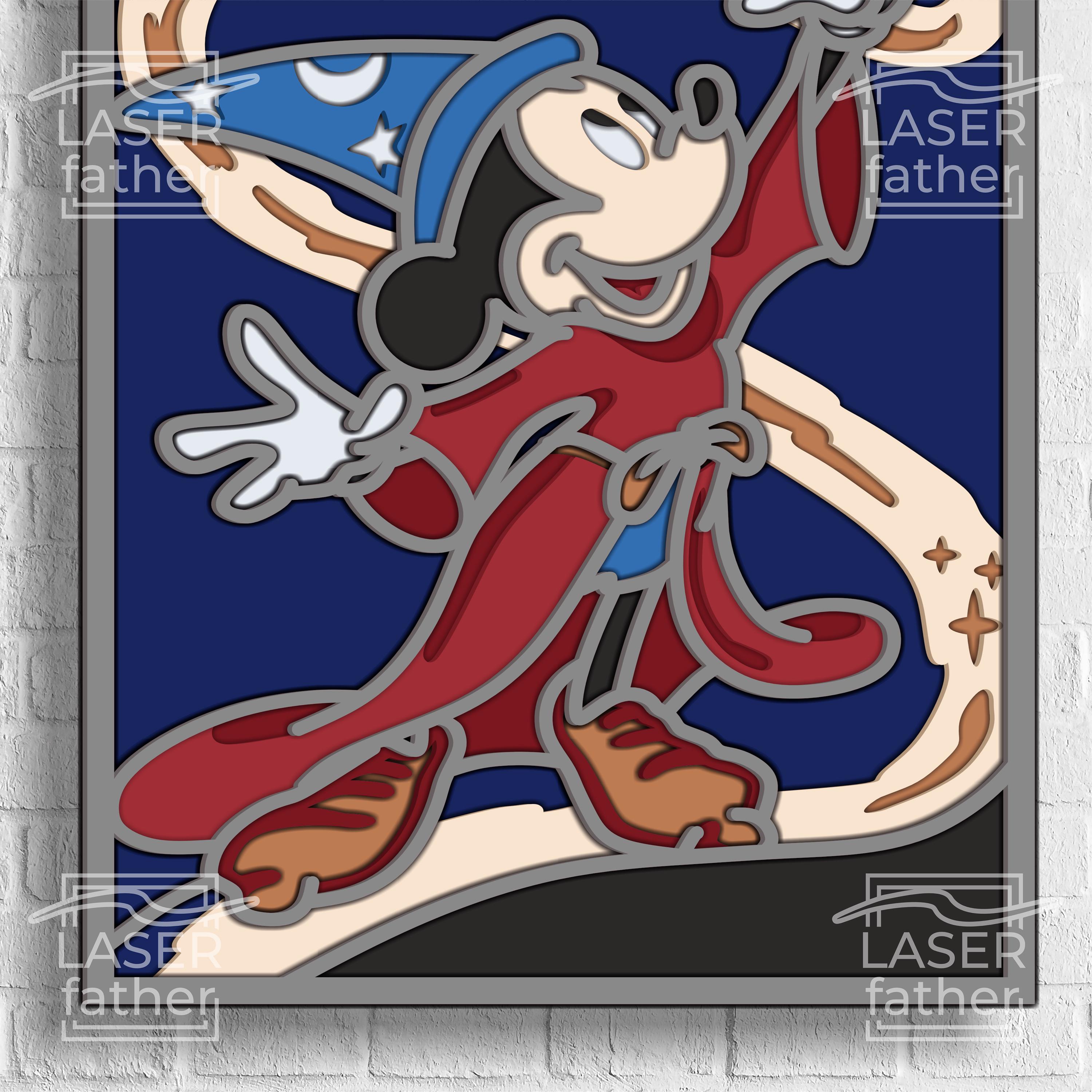 Mickey Mouse SVG, Disneyland Shadow Box, Layered Paper Project, Cutting ...