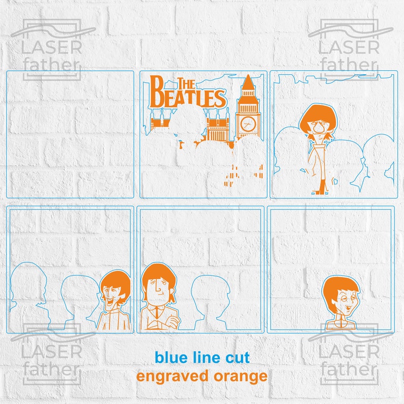 Beatles Shadow Box SVG, London SVG, Music Laser Cut, Instant Download ...