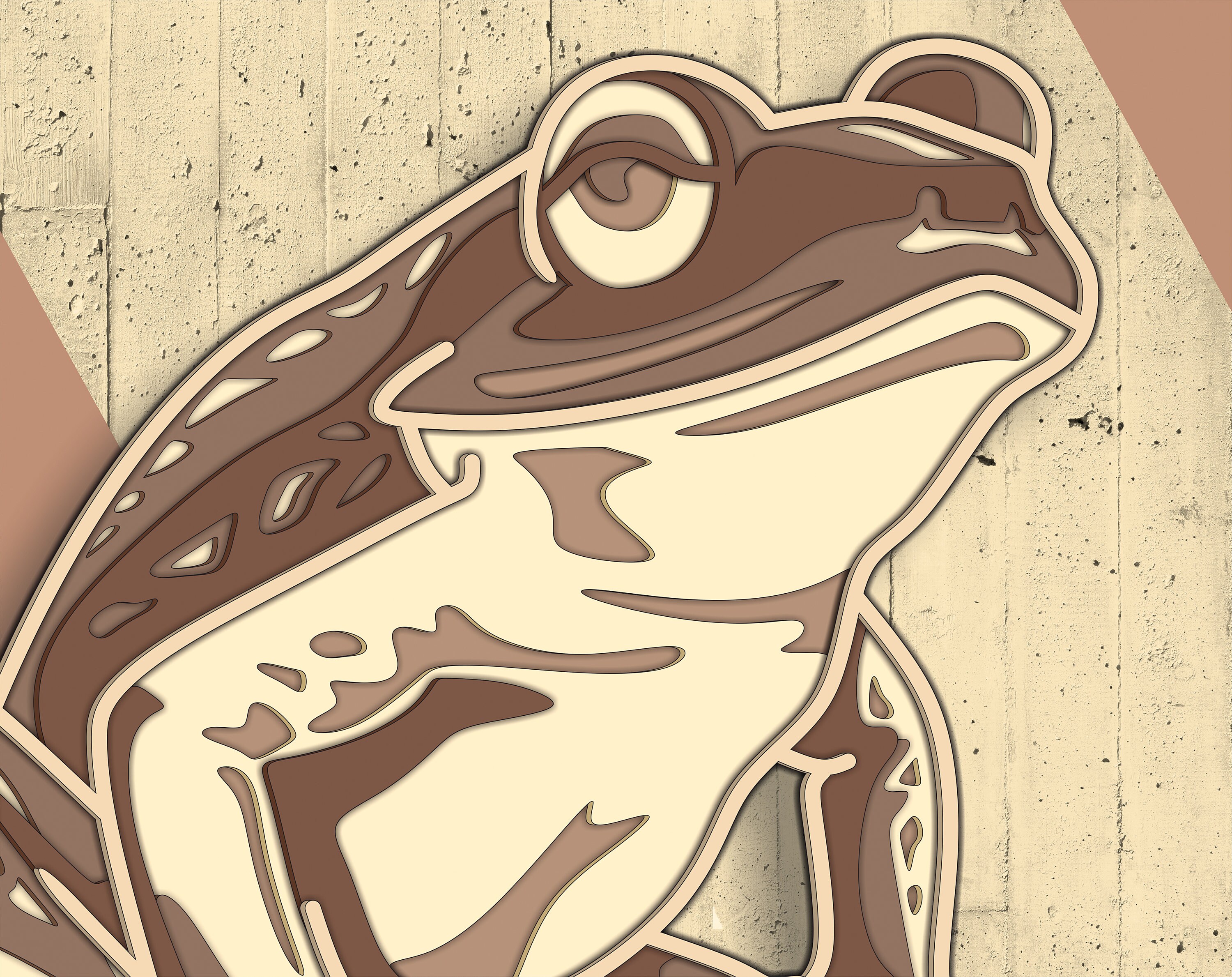 Frog 3D Layered SVG, Laser Cutting, Digital Download Ai Cdr Eps Png Dwg ...
