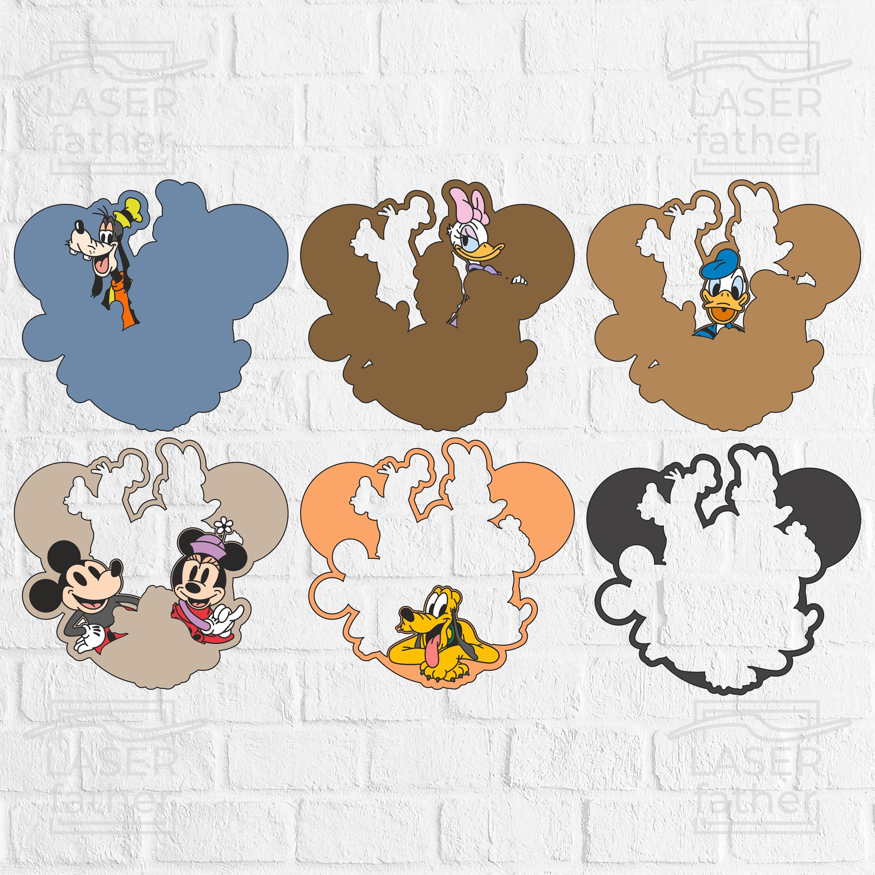 Mickey Mouse and Friends Vector, Disney Characters SVG, Laser Engraving ...