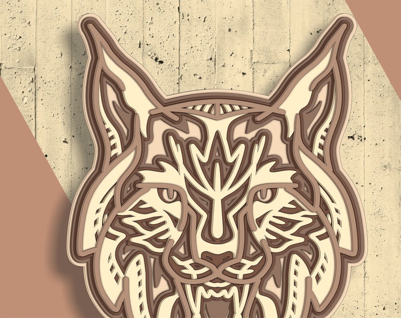 Lynx 3D Multilayer SVG, Digital Download, Ai Cdr Eps Png Dwg Dxf Files ...