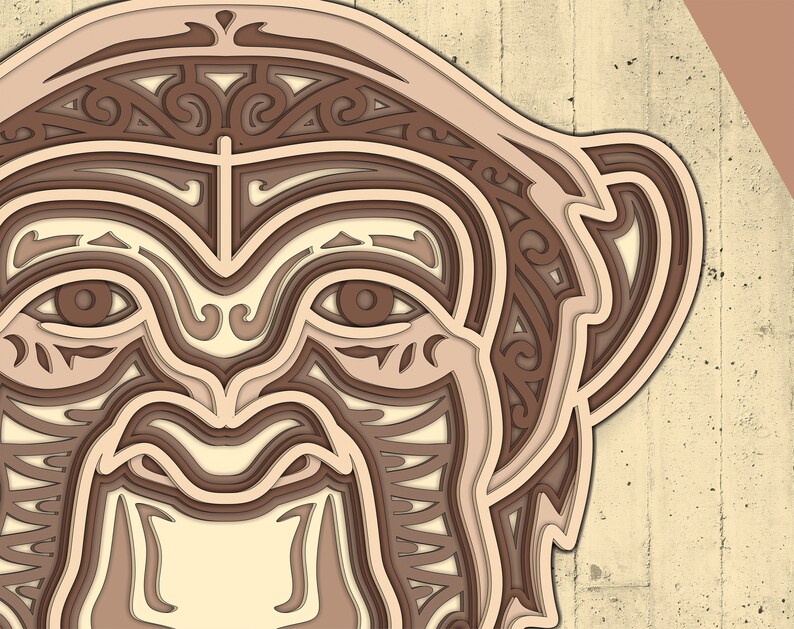 3D Monkey Multilayer SVG, Laser Cut, Digital Download Svg Png Ai Dxf ...