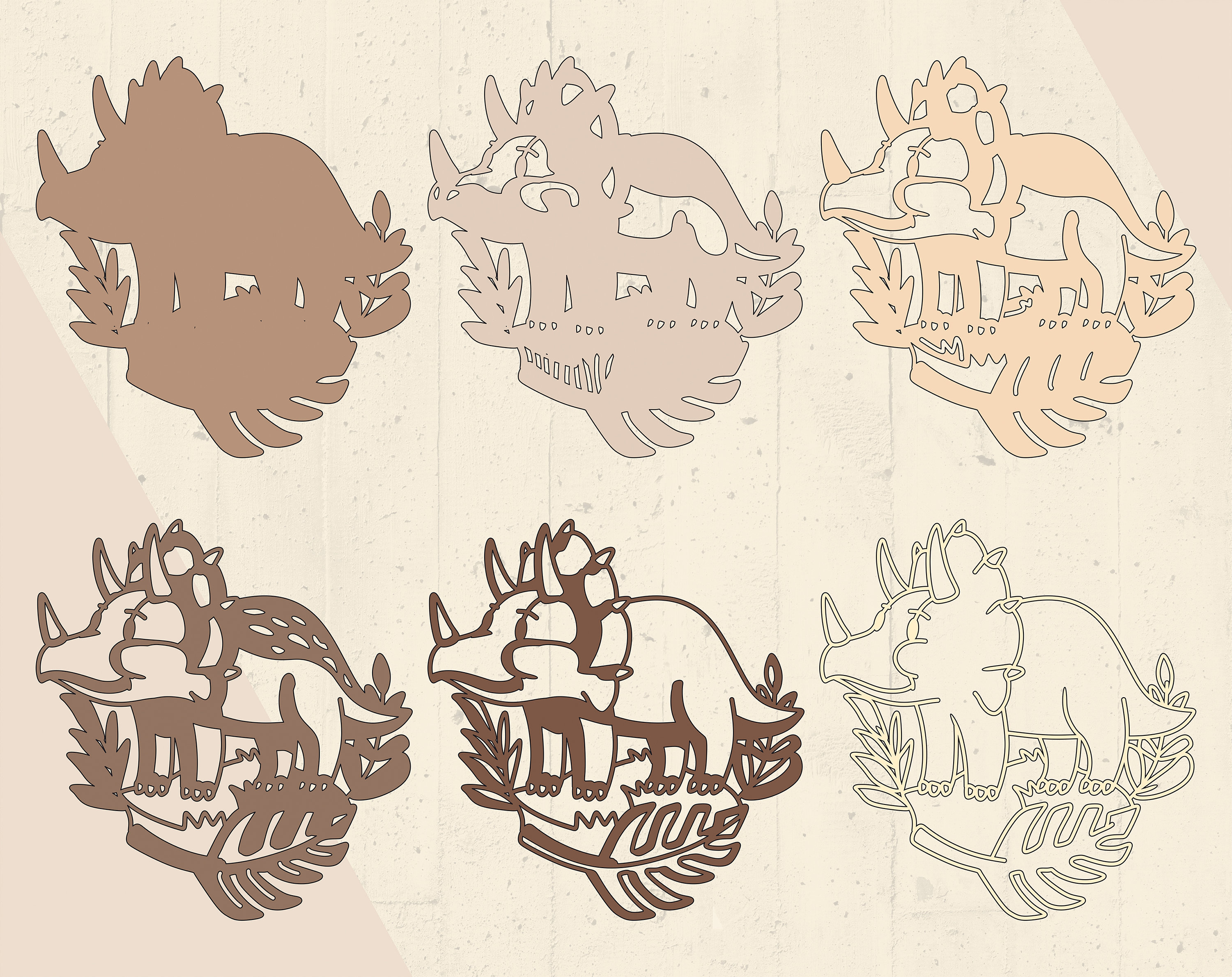 3D Triceratops Layered SVG, Dinosaur Design, Jurassic World, Dino ...