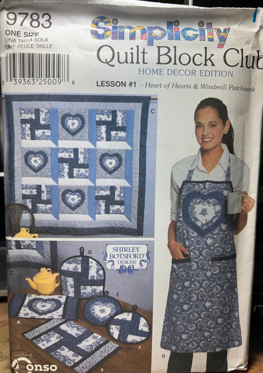 Simplicity Quilt Block Pattern 9783heart of Heart & Windmill Patchwork ...