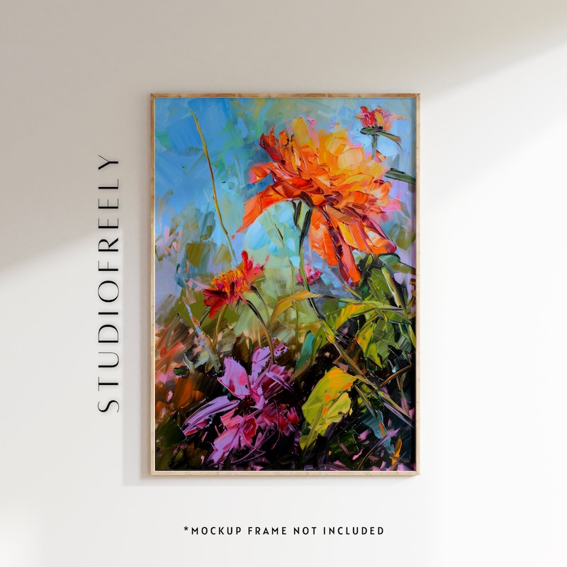 Zinnia Painting - Etsy