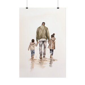 Father and Children Watercolor Print: Heartwarming Family Art - Etsy