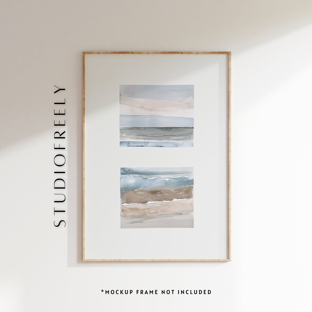 Modern Watercolor Collage Instant Download - Watercolor Seascapes With ...