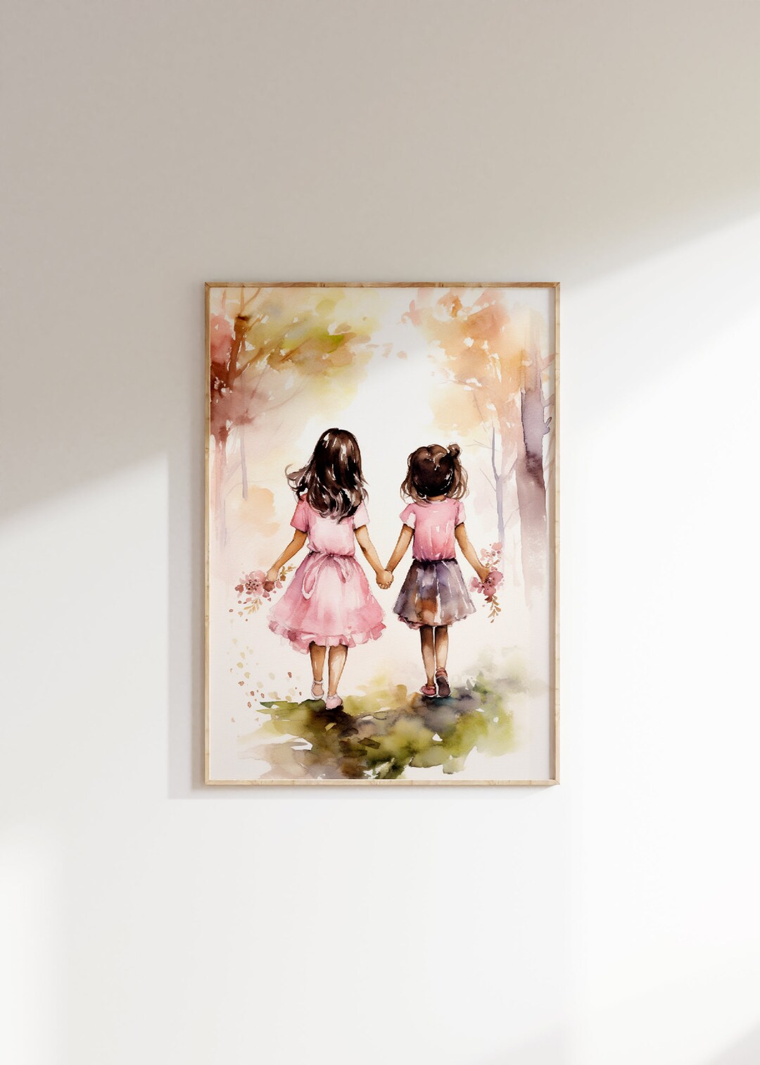 Sisters Watercolor Print: Sentimental Sibling Wall Art - Etsy
