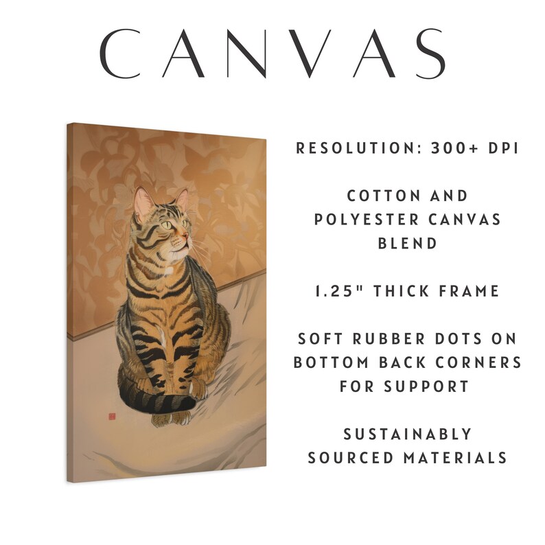 Japanese Tiger Tabby Cat Print: Oriental Feline Wall Art - Etsy