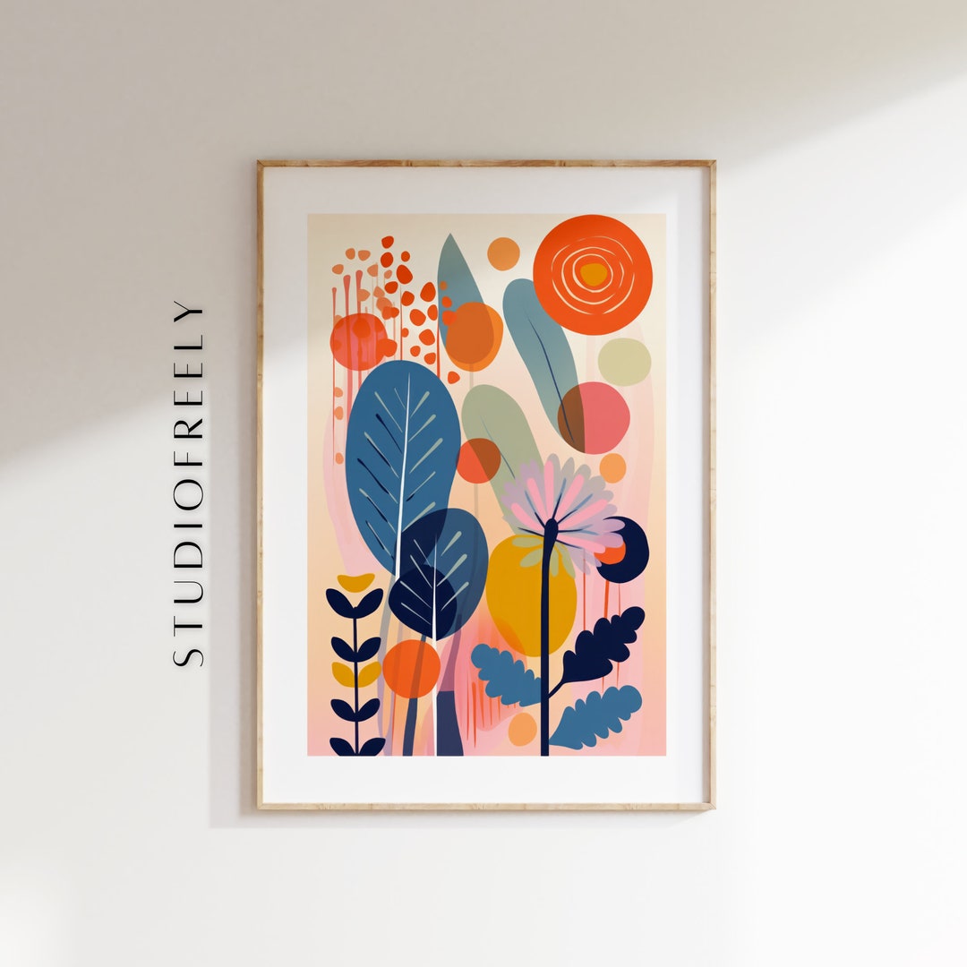 Retro Abstract Flower Instant Download Art - Pop Art Bouquet ...