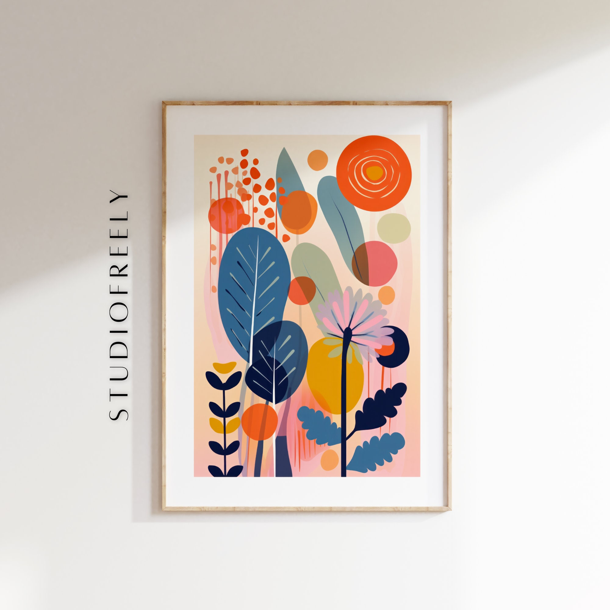 Retro Abstract Flower Instant Download Art Pop Art Bouquet Illustration ...