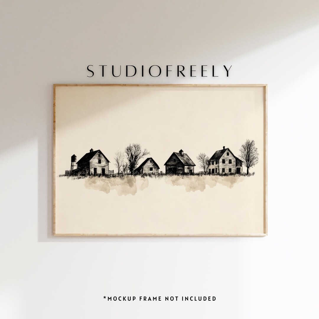 Vintage Farmhouse Instant Download, Rustic Country Home Print, Black ...